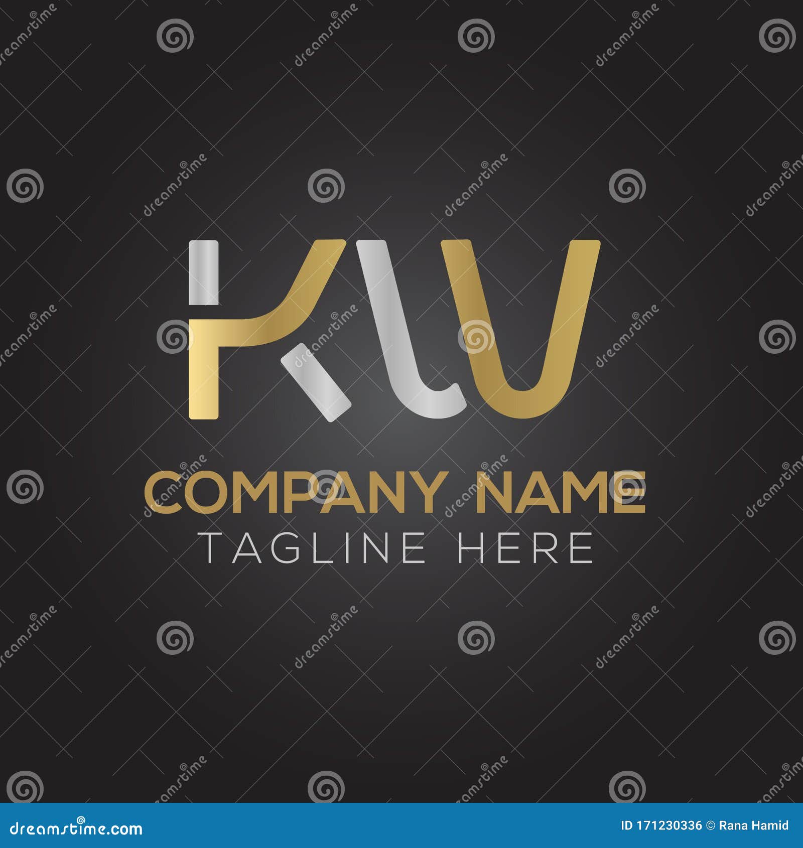 Initial KW Logo Design Vector Template. Abstract Letter KW Linked Logo ...