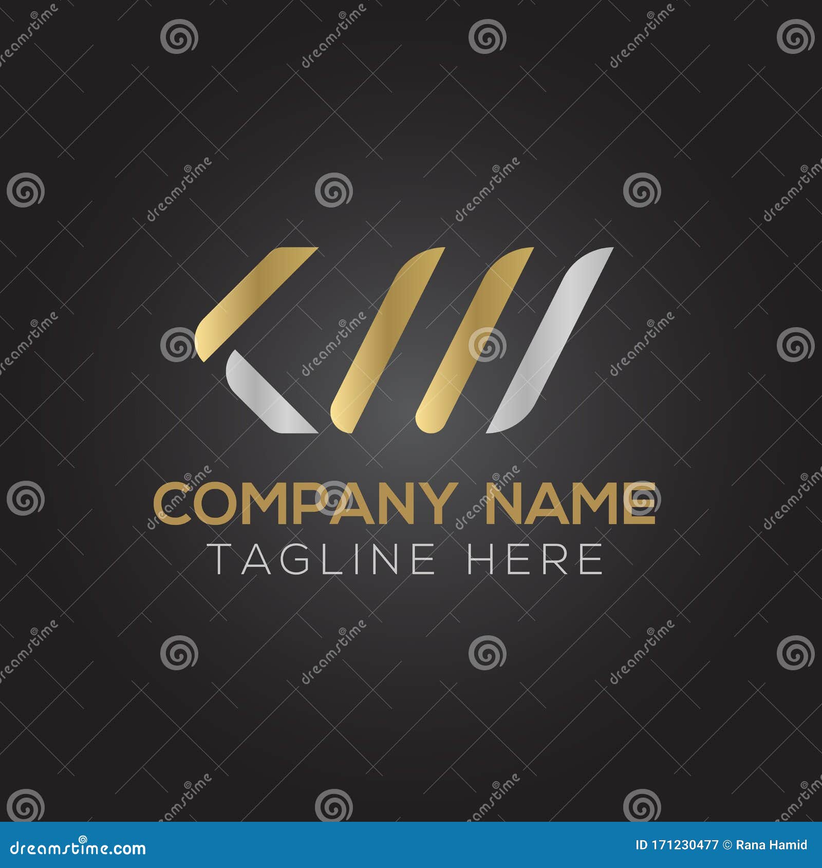 Initial KW Logo Design Vector Template. Abstract Letter KW Linked Logo ...