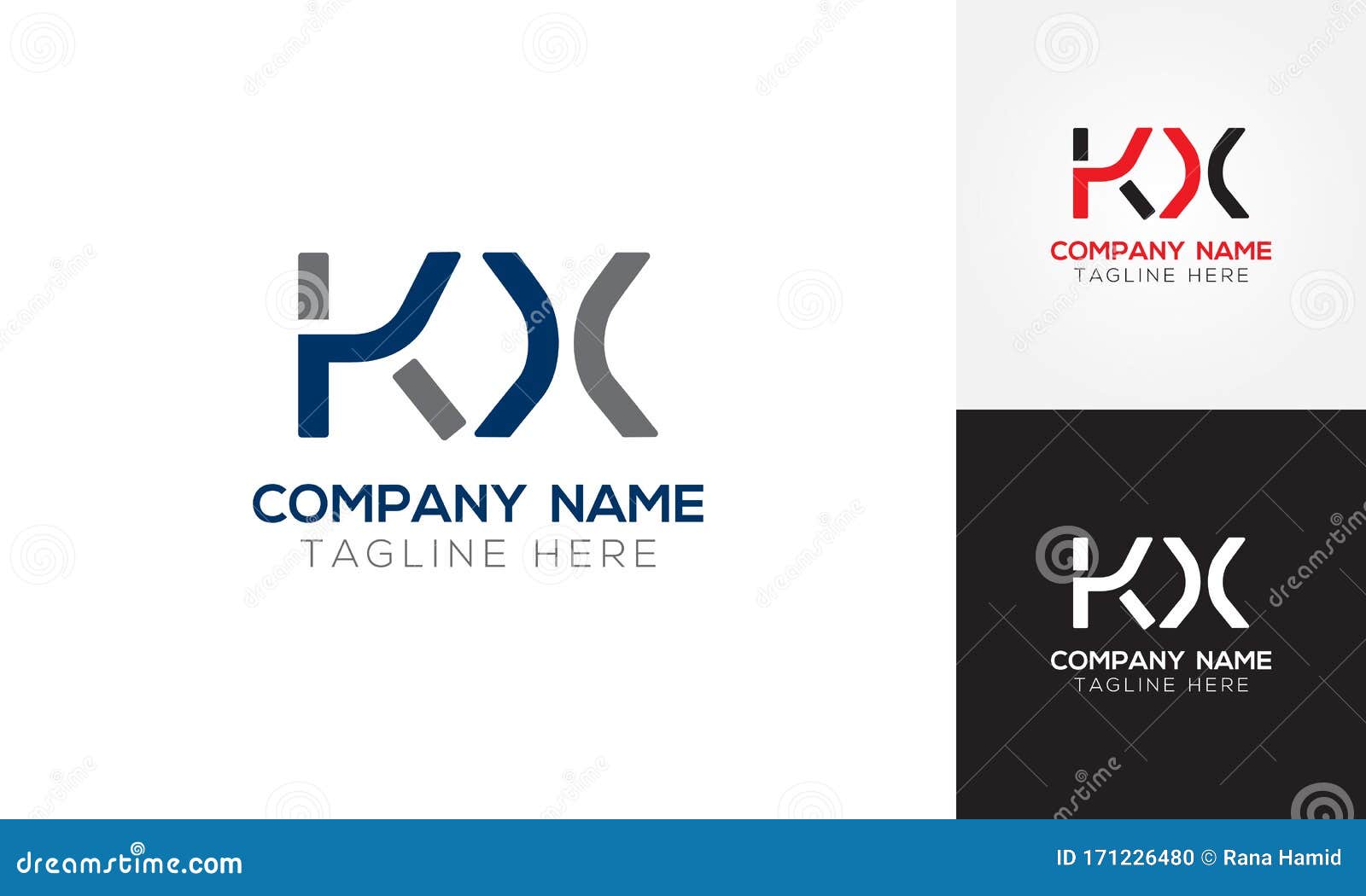 Initial ALphabet KX Logo Design Vector Template. Abstract Letter KX ...