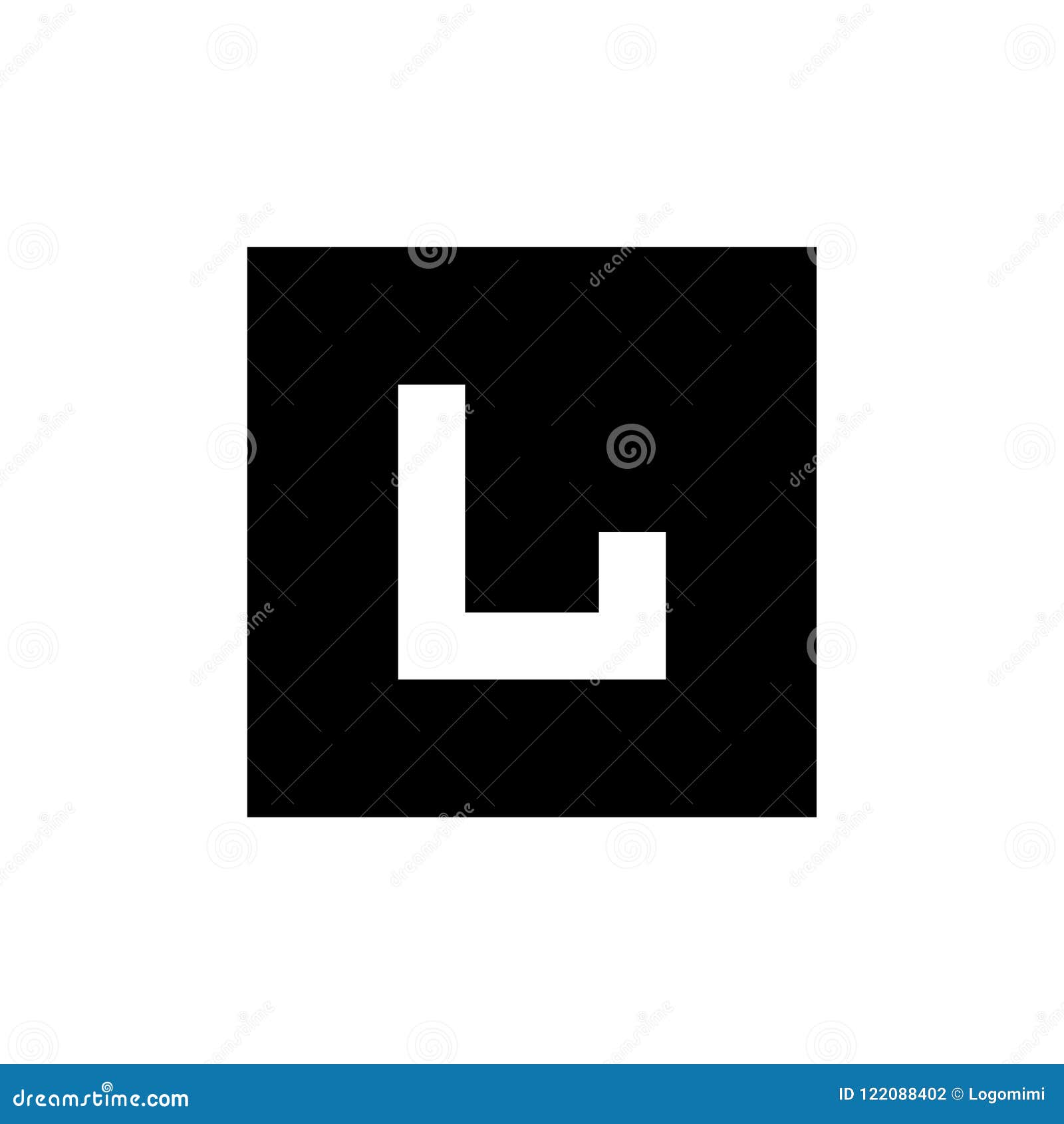 Initial Alphabet L Logo Design, Letter L Icon, Black and White Vector ...