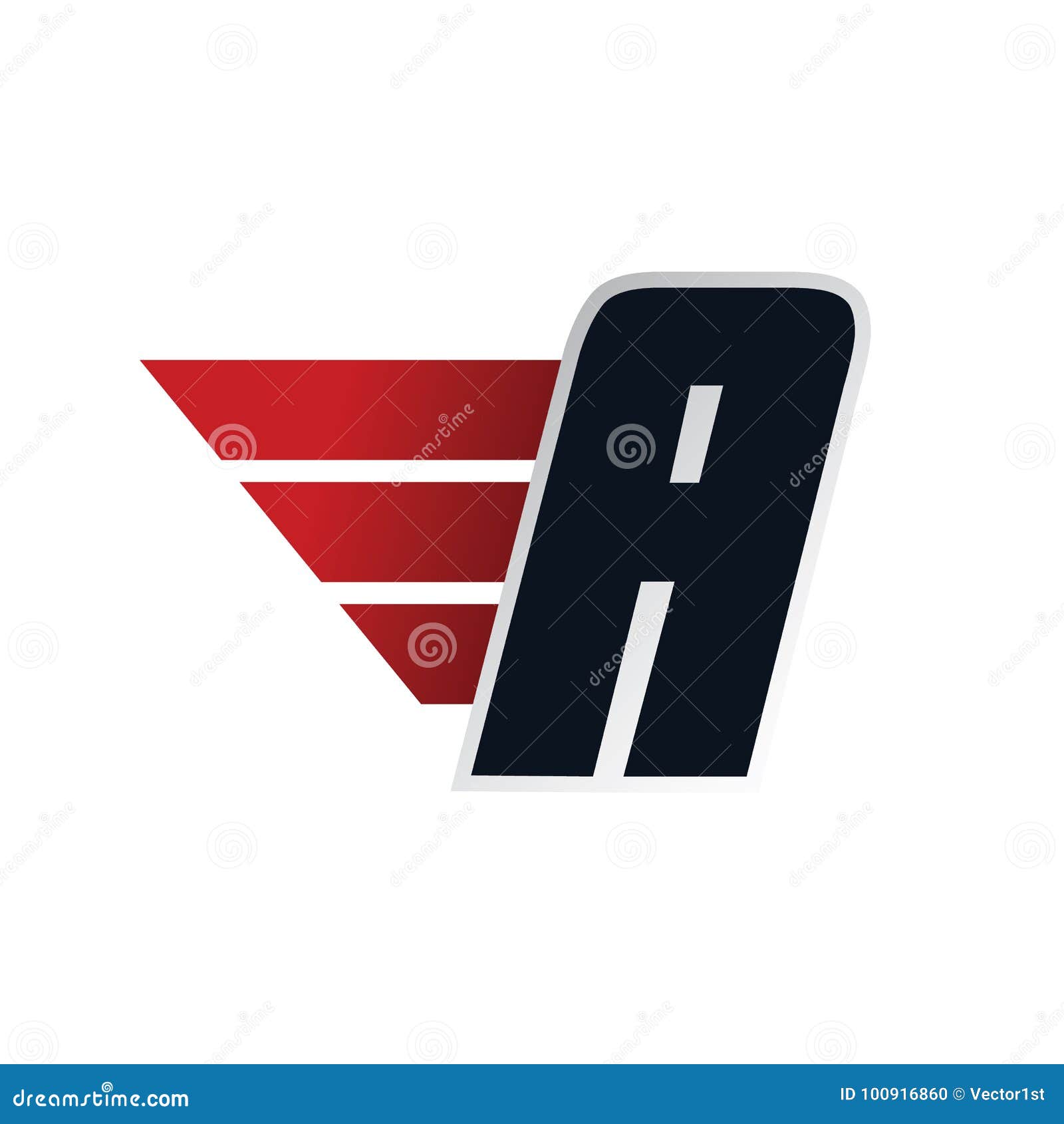 Initial Alphabet Letter Wing Template Stock Vector - Illustration of ...