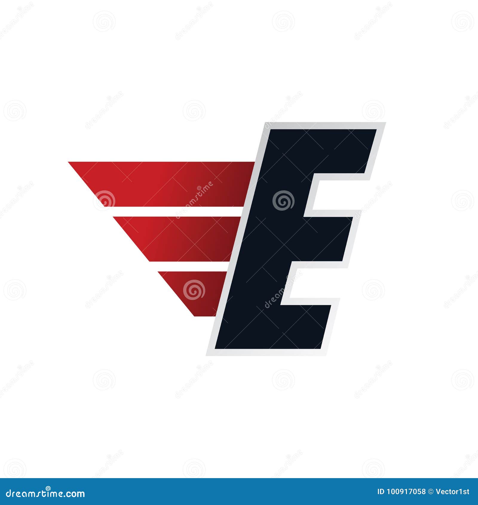 Initial Alphabet Letter Wing Template Stock Vector - Illustration of ...