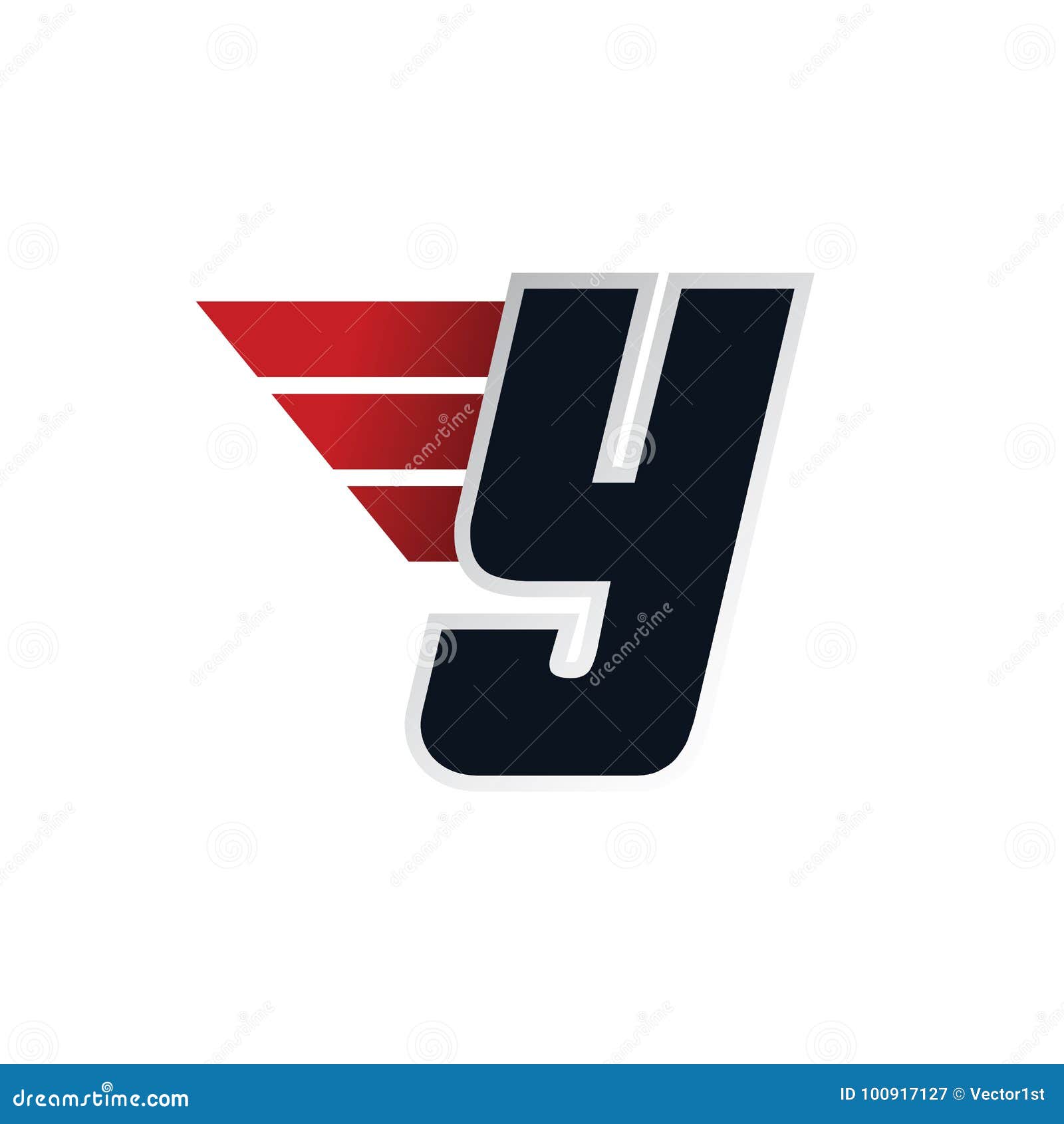 Initial Alphabet Letter Wing Template Stock Vector - Illustration of ...