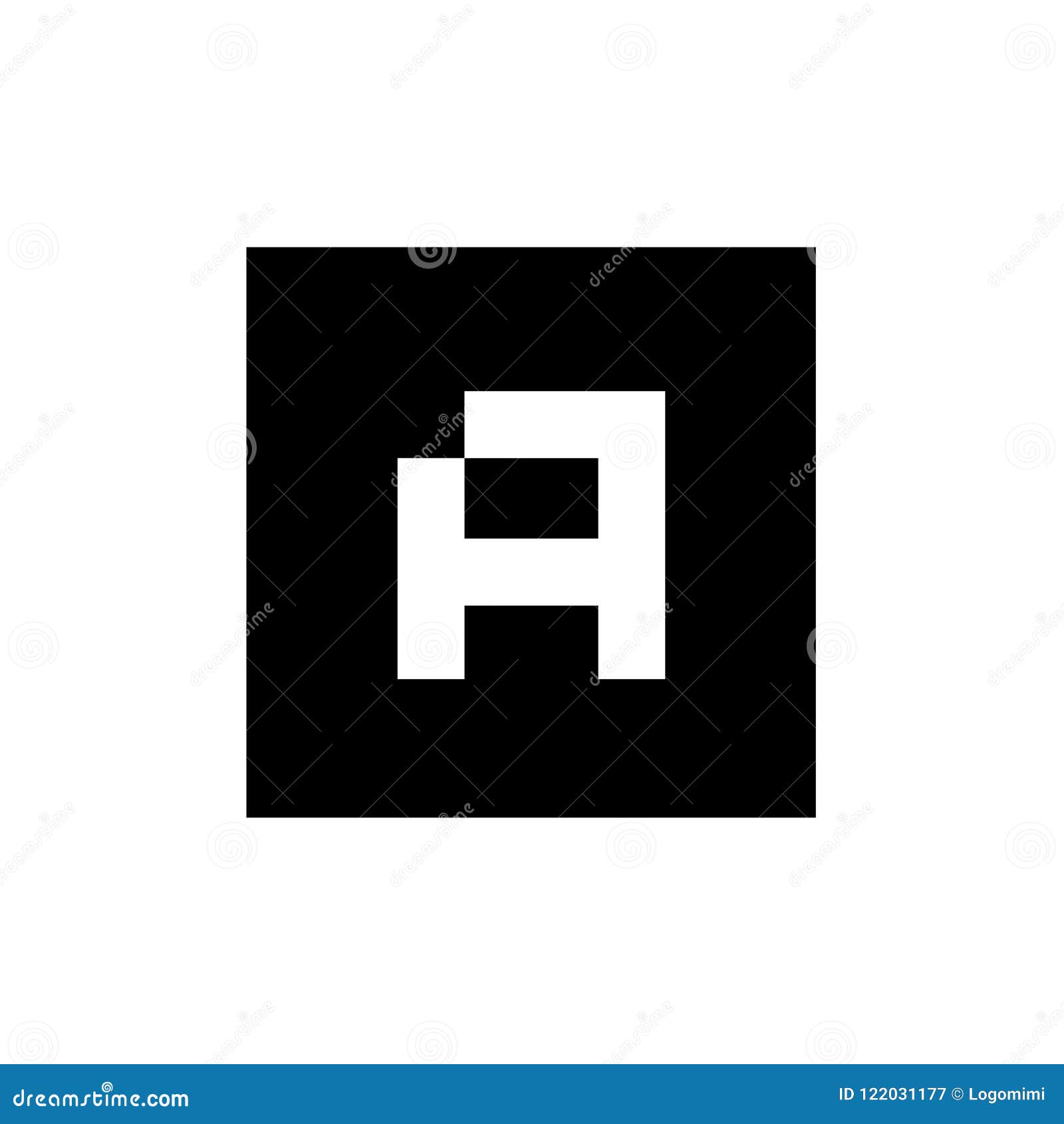 Initial Alphabet a Logo Icon, Square Letter a Logo Design, Black and ...