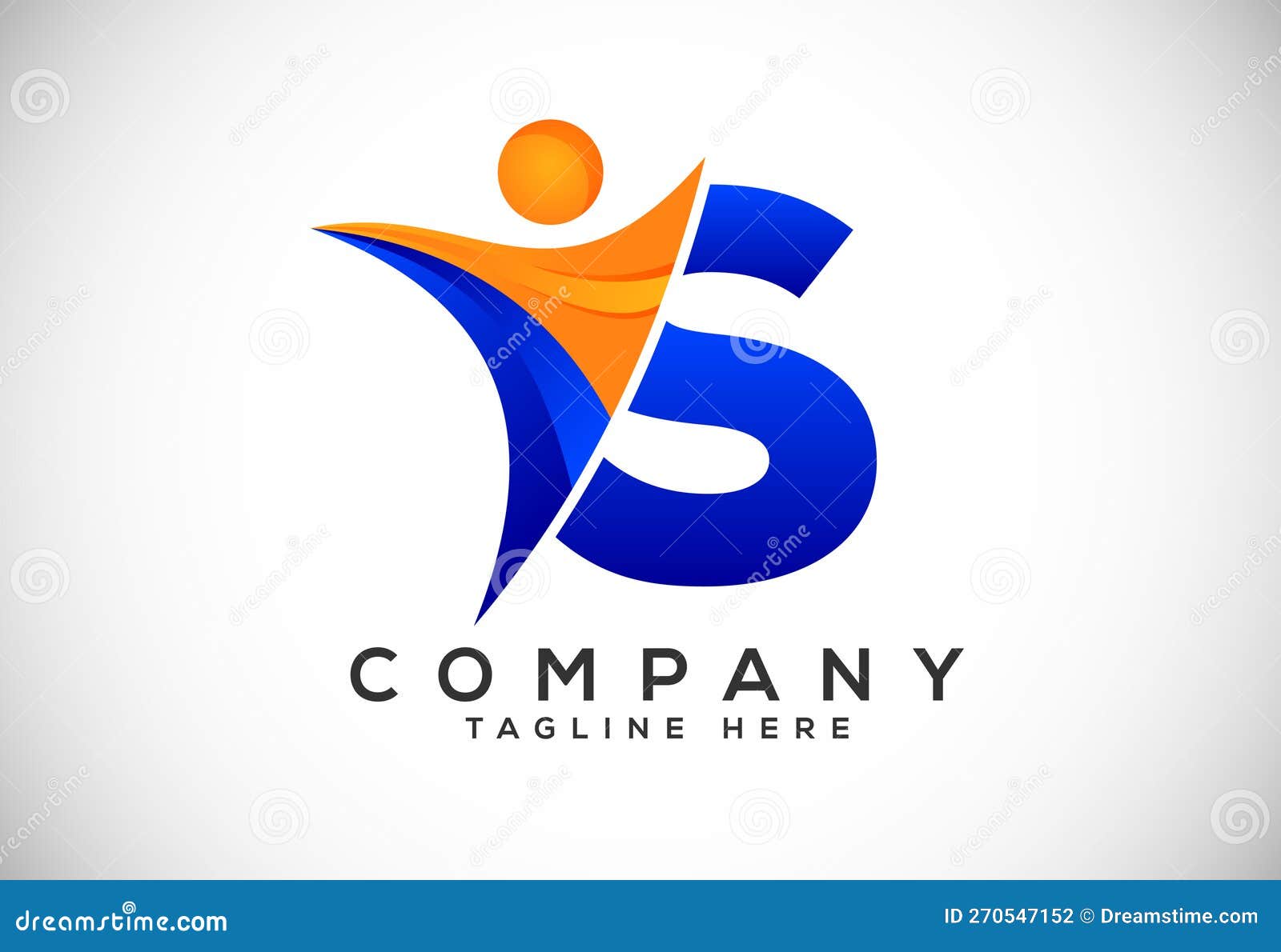 Initial Alphabet S with Abstract People Logo Design. Graphic Alphabet ...