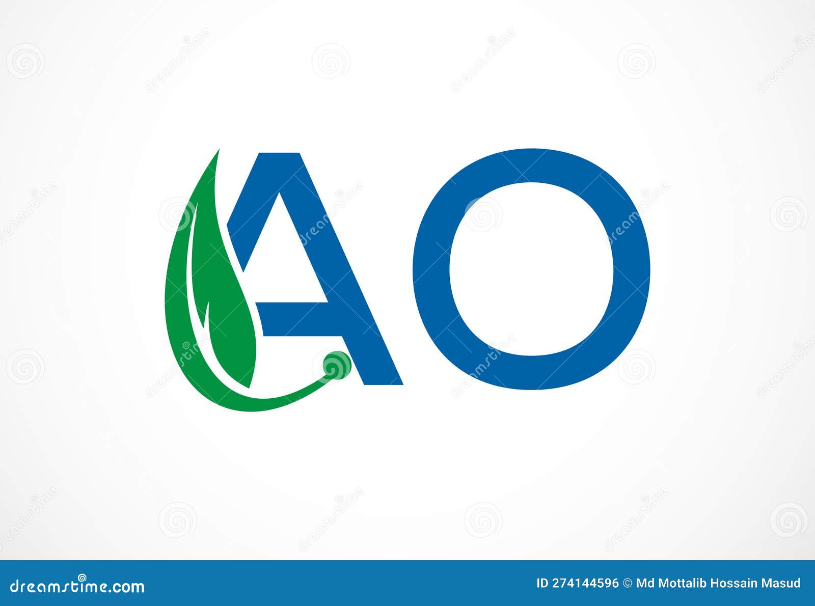 Initial AO Letter Logo Design, Vector Design Concept Stock Vector ...