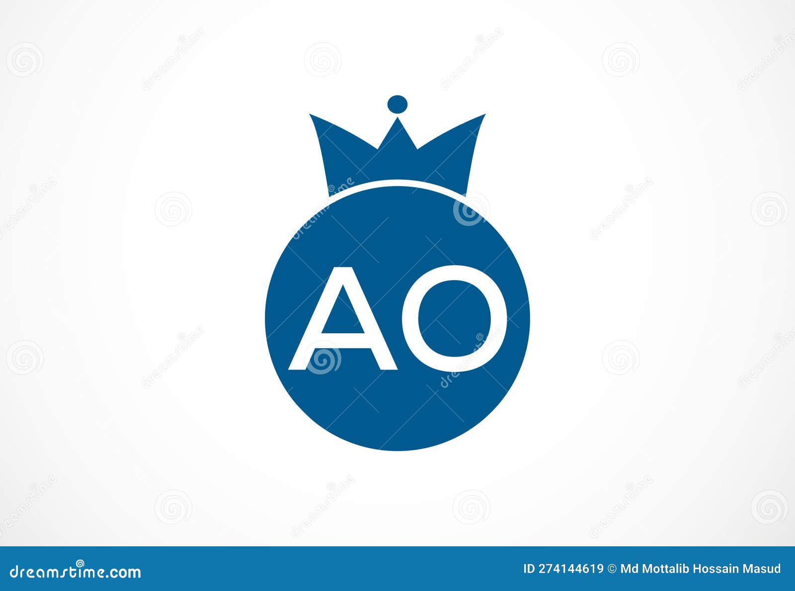 Initial AO Letter Logo Design, Vector Design Concept Stock Vector ...