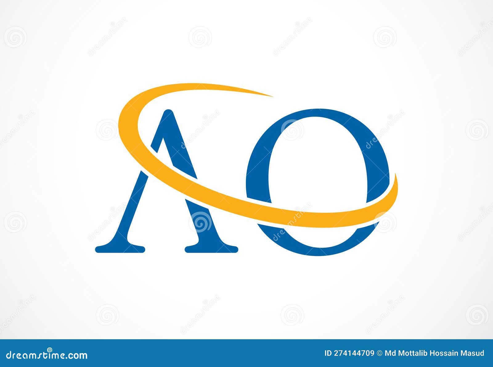 Initial AO Letter Logo Design, Vector Design Concept Stock Vector ...