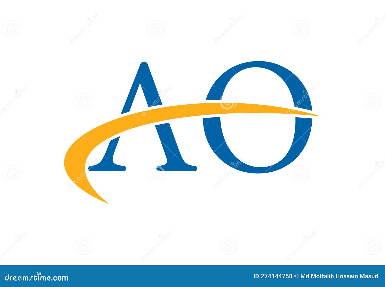 Initial AO Letter Logo Design, Vector Design Concept Stock Vector ...