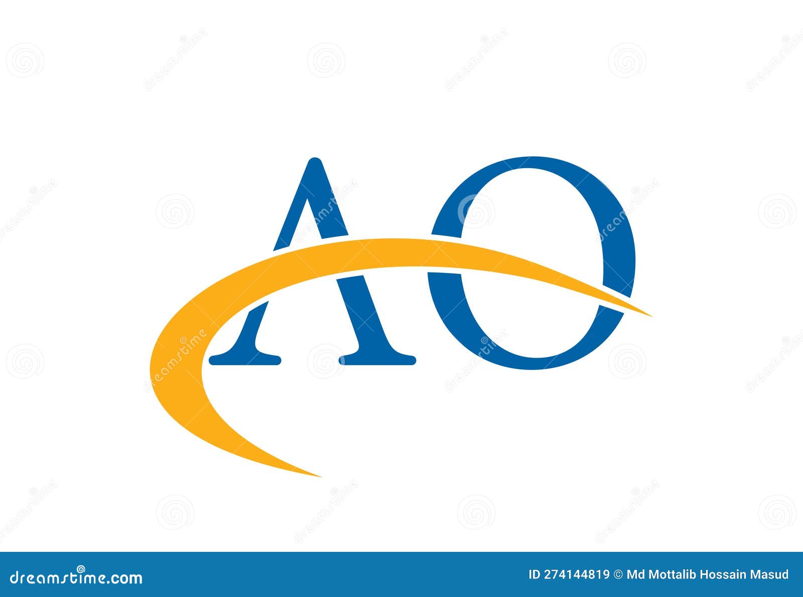 Initial AO Letter Logo Design, Vector Design Concept Stock Vector ...