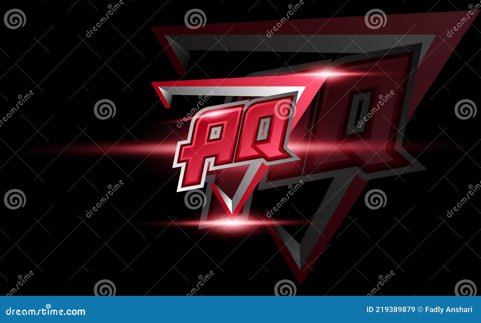 Initial AQ with Shield, Vector Initial Letters Monogram for Esport ...