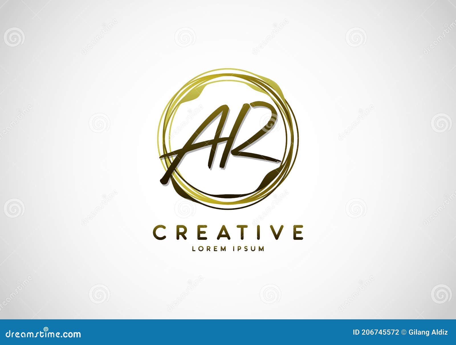 Initial AR Letter Handwriting Stylish Signature Logo Stock Vector ...