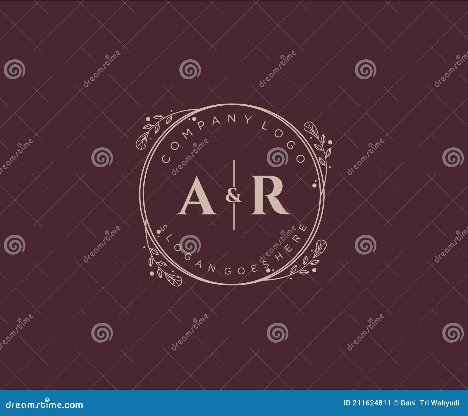 Initial AR Letters Decorative Luxury Wedding Logo Stock Vector ...