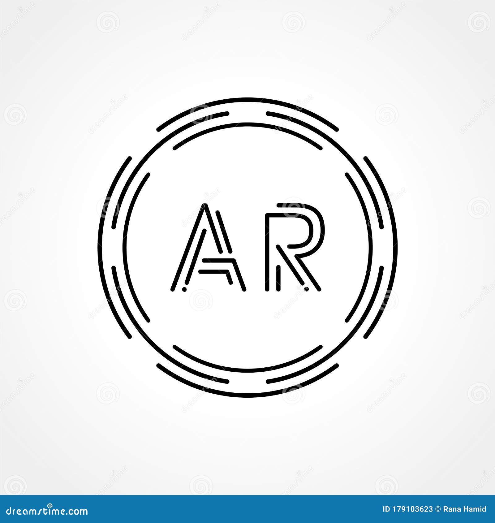 Initial AR Logo Creative Typography Vector Template. Digital Abstract ...