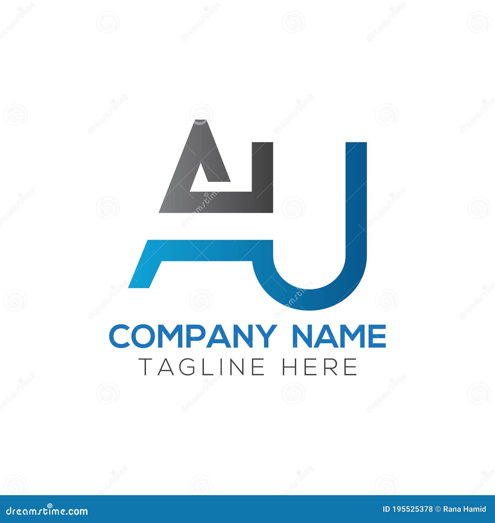 Initial AU Letter Logo Design Modern Business Typography Vector ...