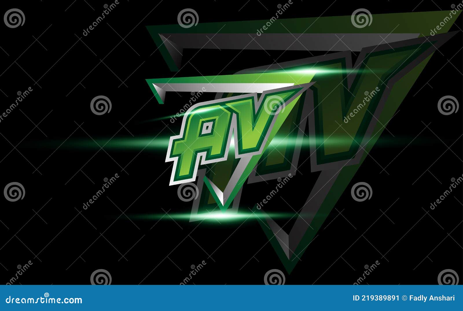 Initial AV with Shield, Vector Initial Letters Monogram for Esport ...