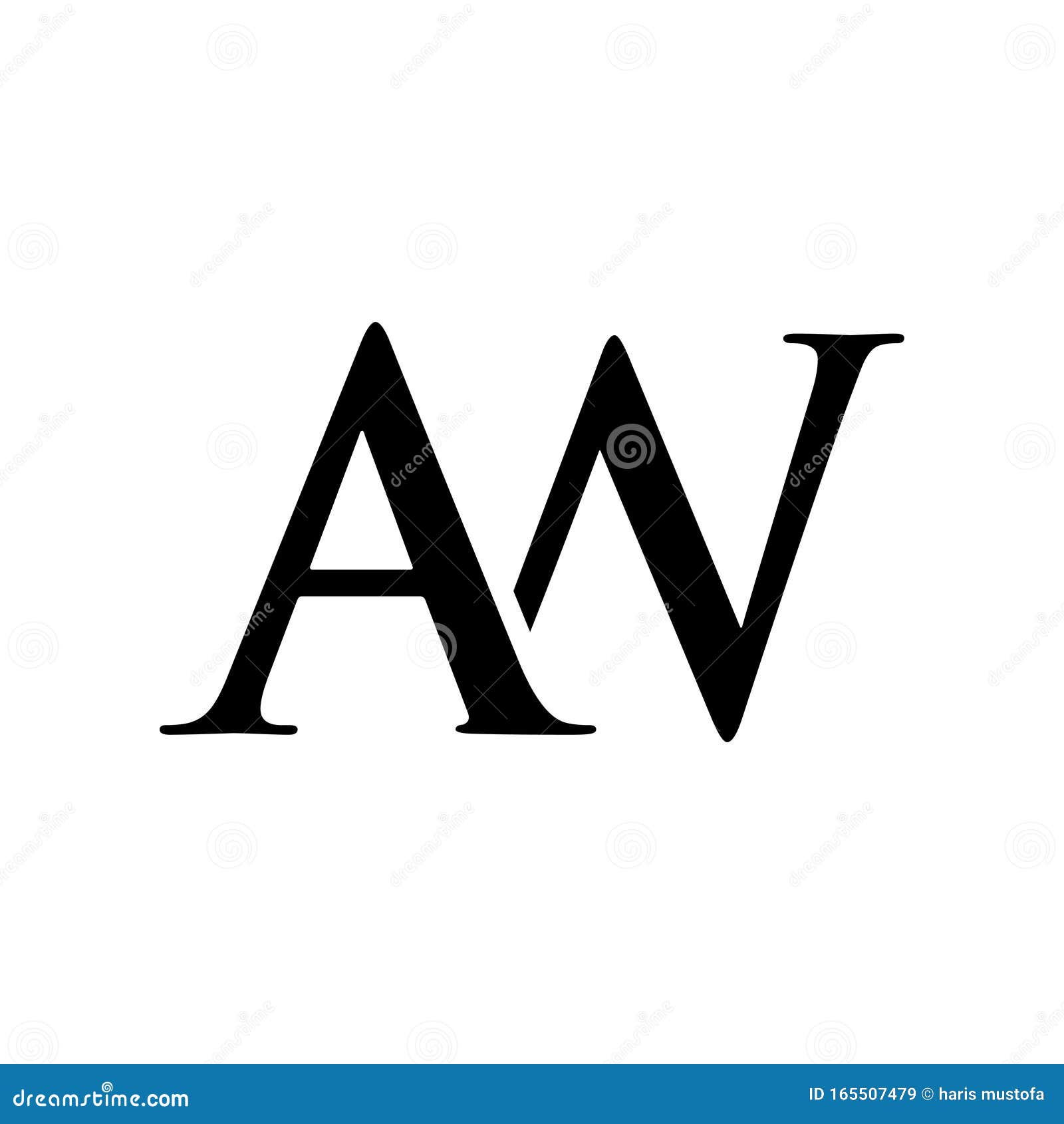 Initial Aw Alphabet Logo Design Template Vector Stock Vector ...