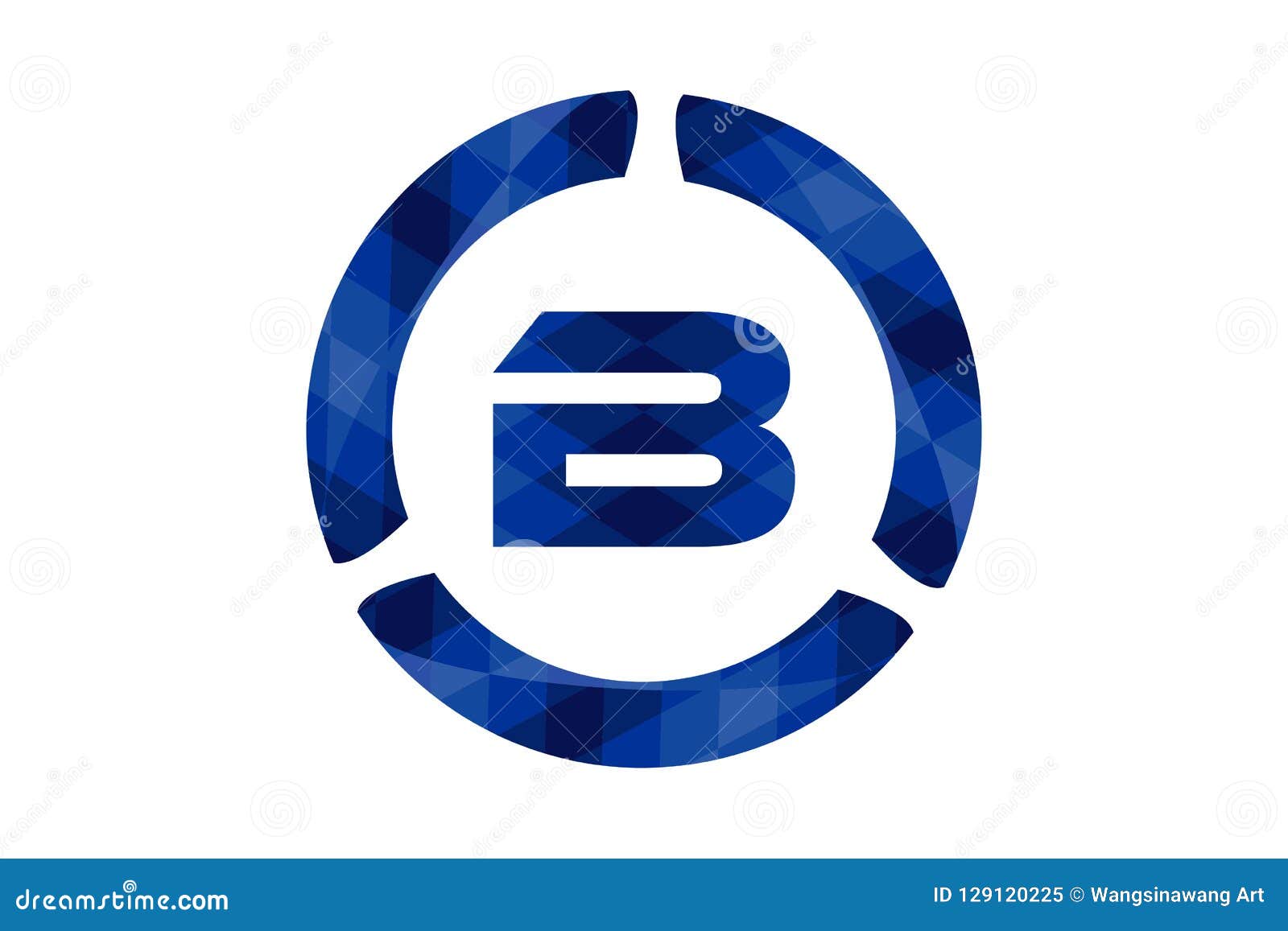 Initial B, Blue Color Triangle Rounds Logo Logo Inspiration Isolated on ...