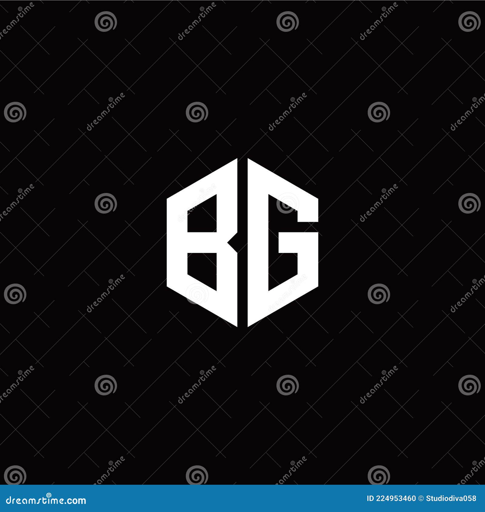 Initial B G Letter with Polygon Modern Style Logo Template Vector Stock ...