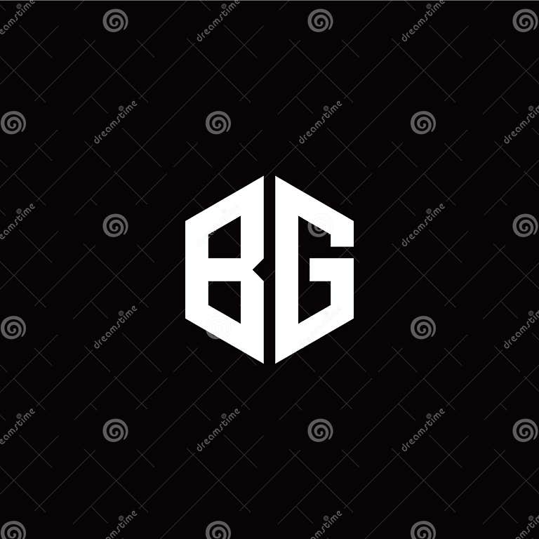 Initial B G Letter with Polygon Modern Style Logo Template Vector Stock ...