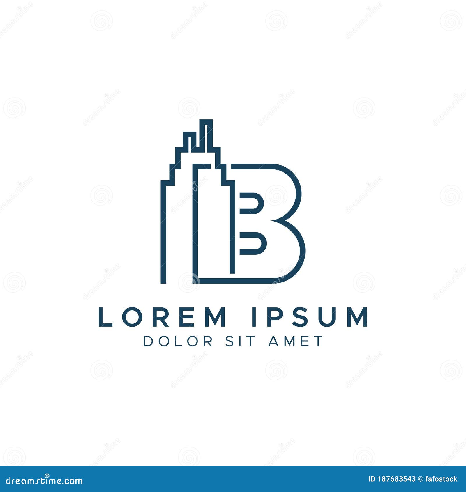 Initial B Letter with Building Logo Design Template Stock Vector ...