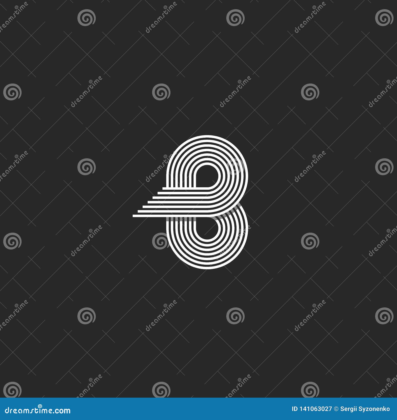 Initial B Letter Monogram in Stylish Style. Creative Vector Element ...