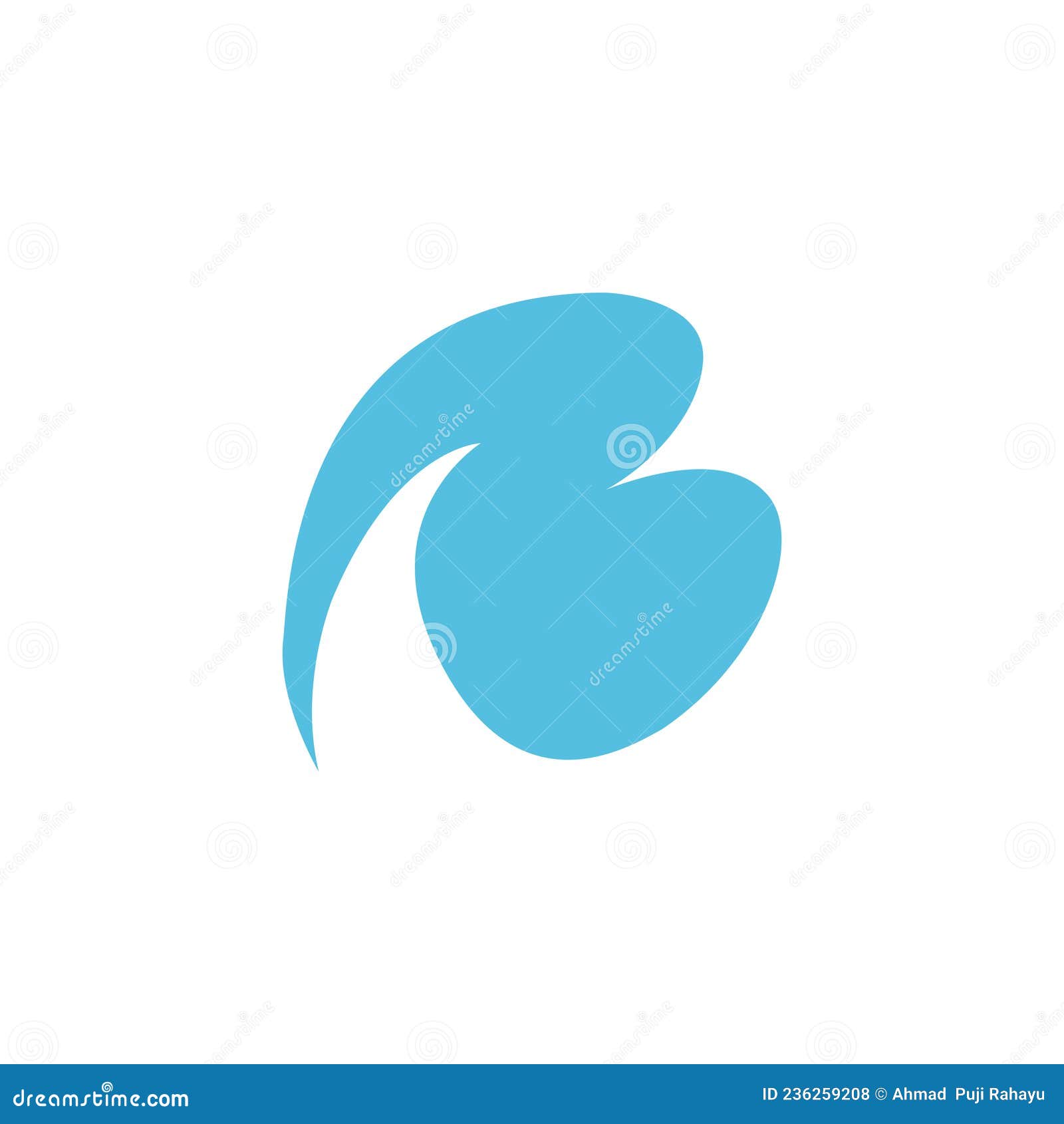 Initial B with Wave Flat Logo Symbol Icon Vector Graphic Design ...