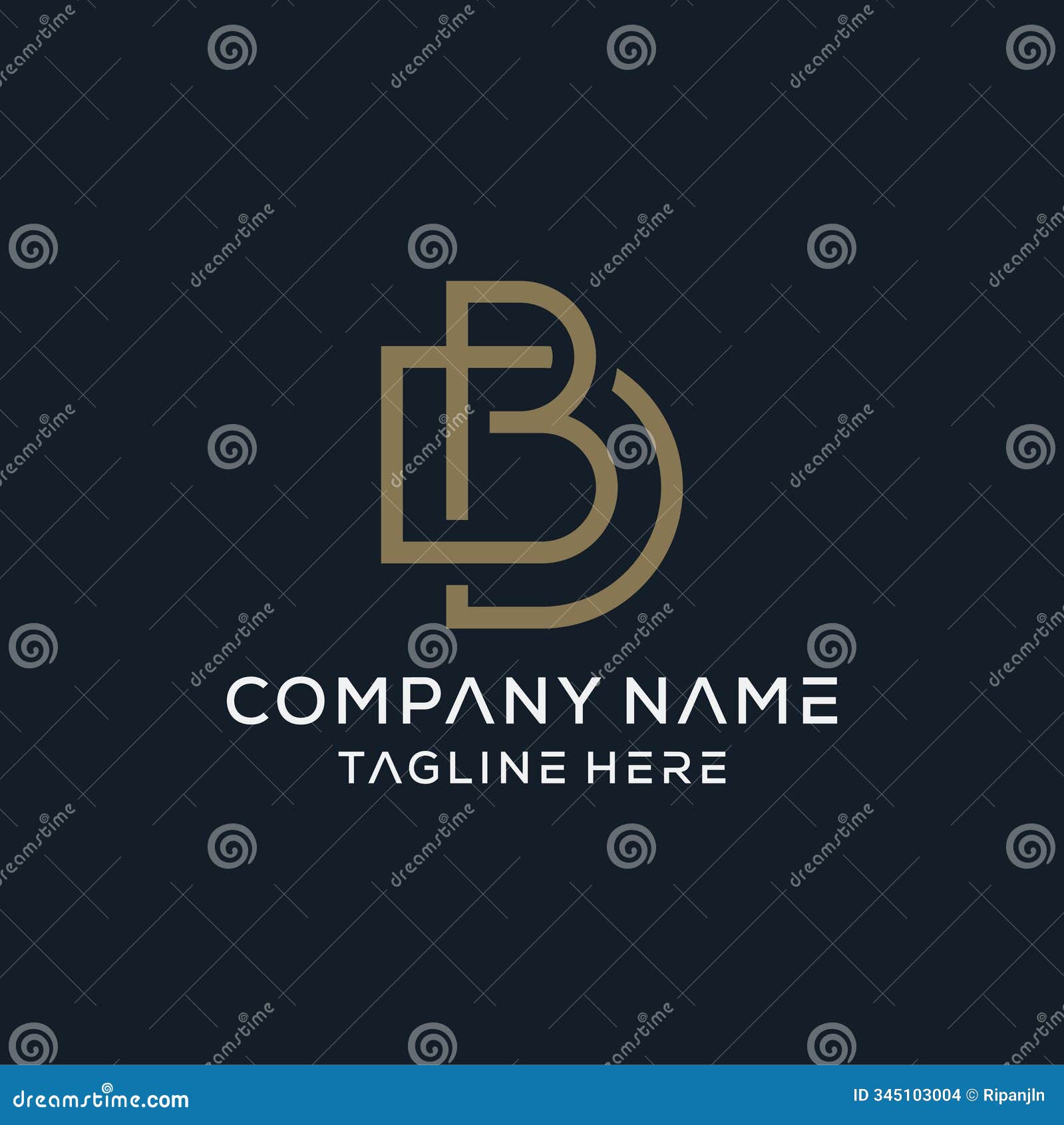 Initial BD DB Simple Line Logo Design Stock Illustration - Illustration ...