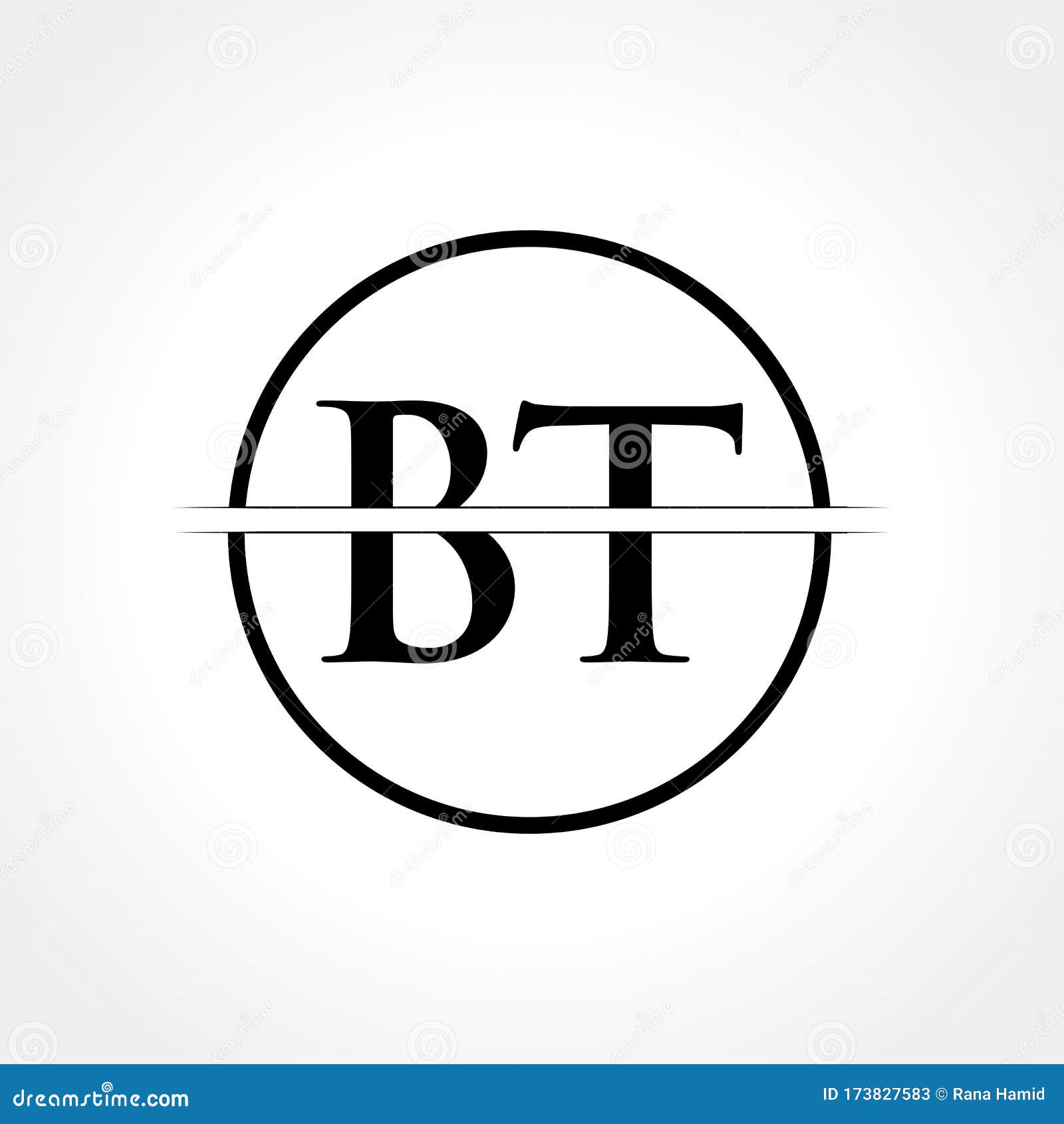 Initial Black Letter BT Logo with Creative Circle Typography Vector ...
