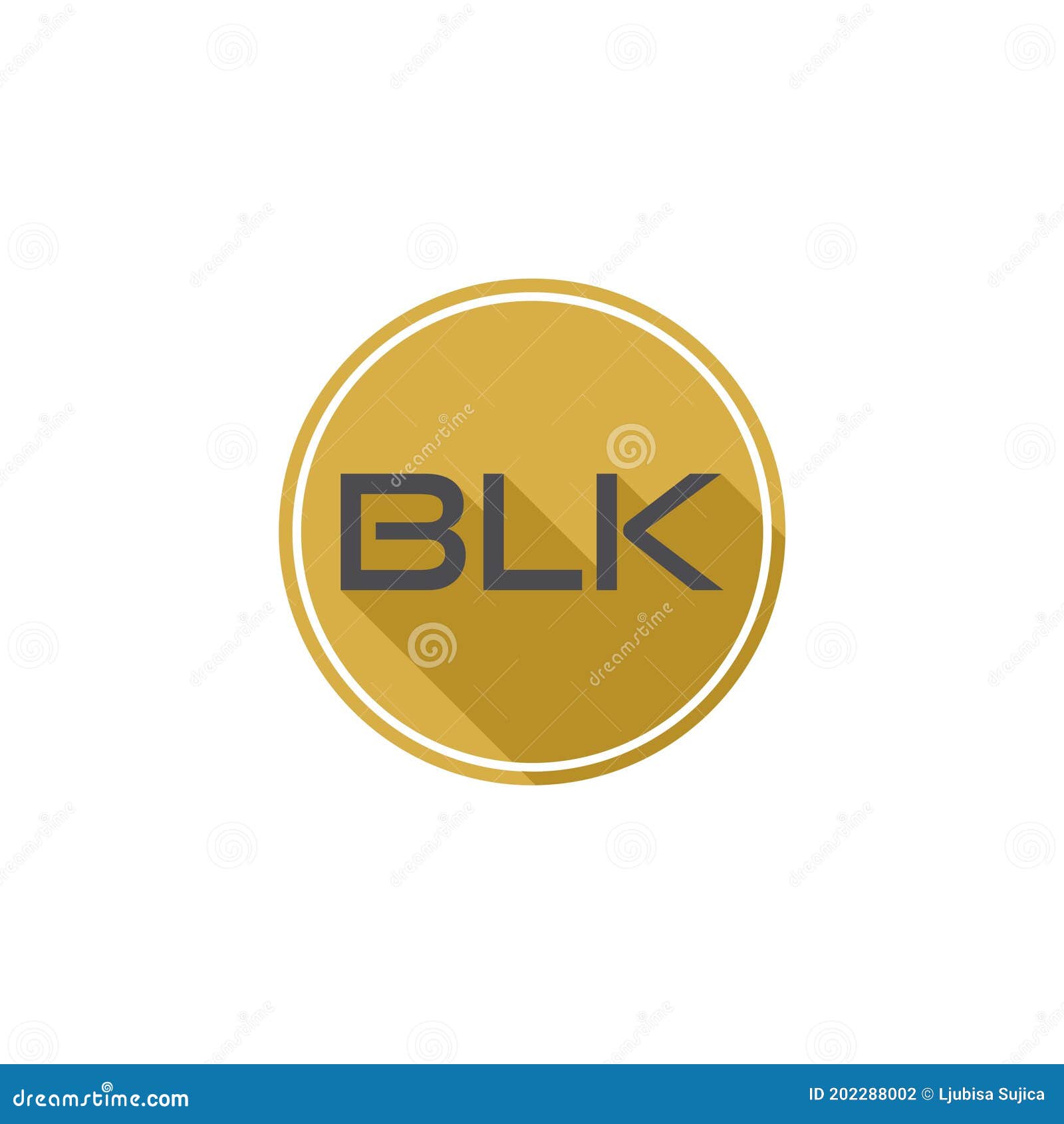 Initial BLK Letter Logo Isolated on White Background Stock Illustration ...