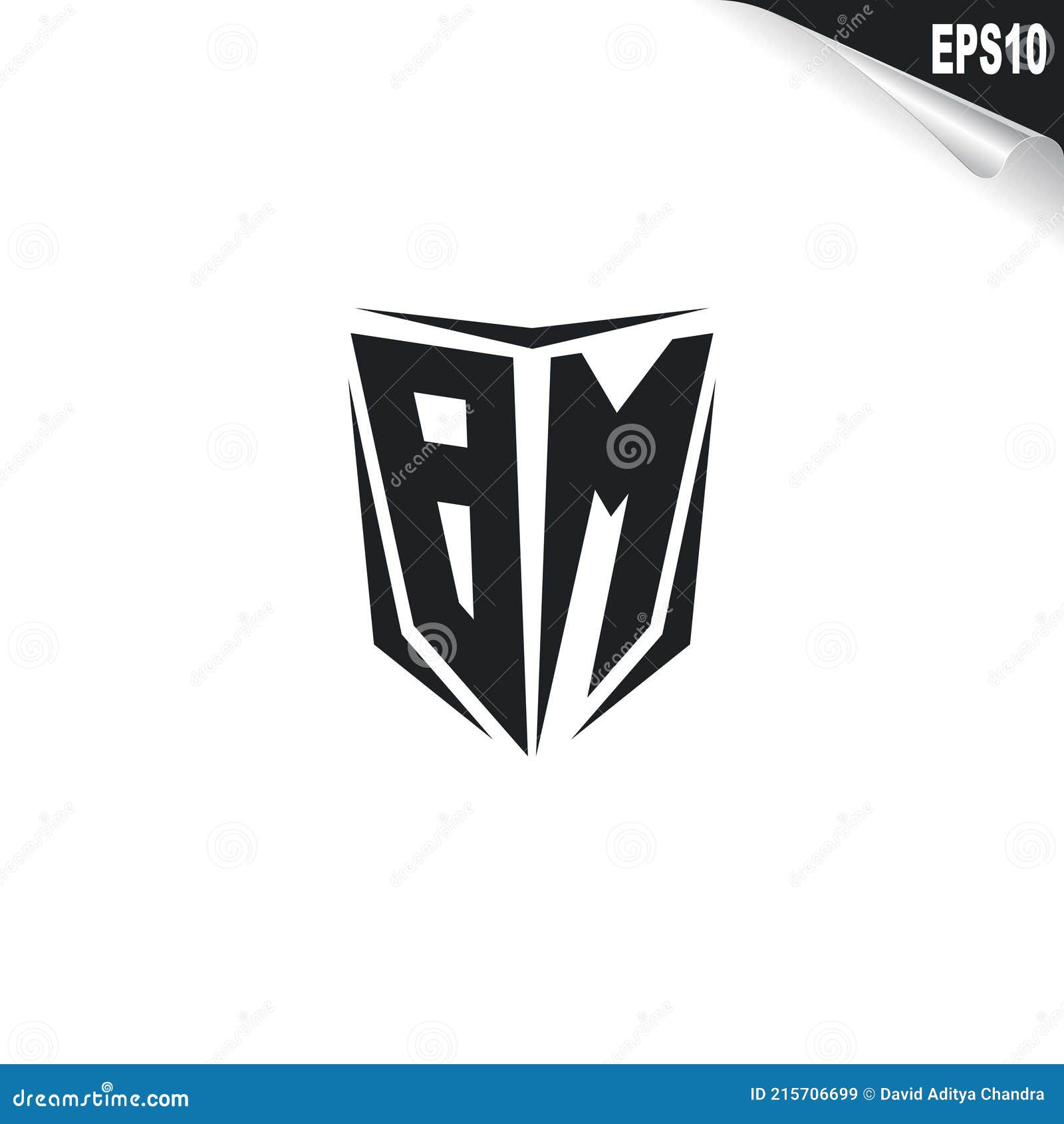 Initial BM Logo Design with Shield Style, Logo Business Branding Stock ...