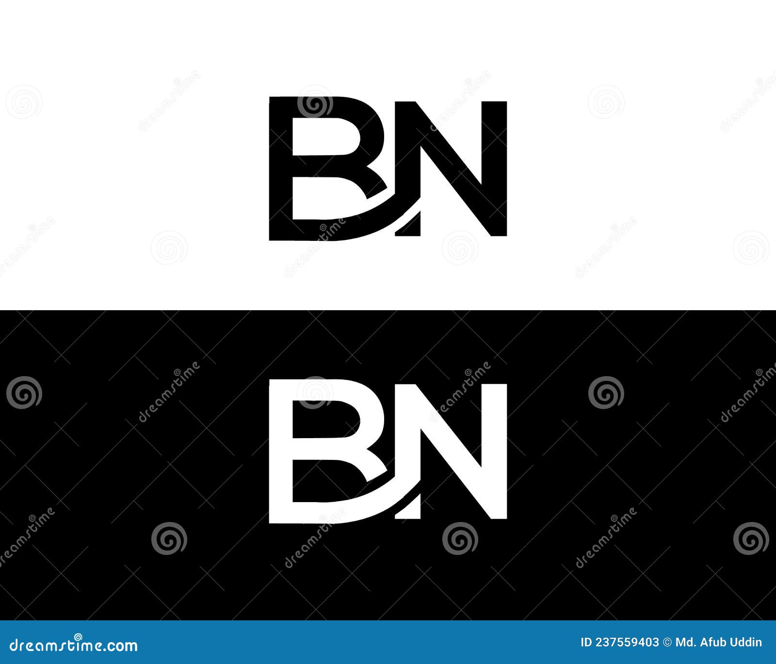 Initial BN Letter Logo Design Stock Vector - Illustration of abstract ...