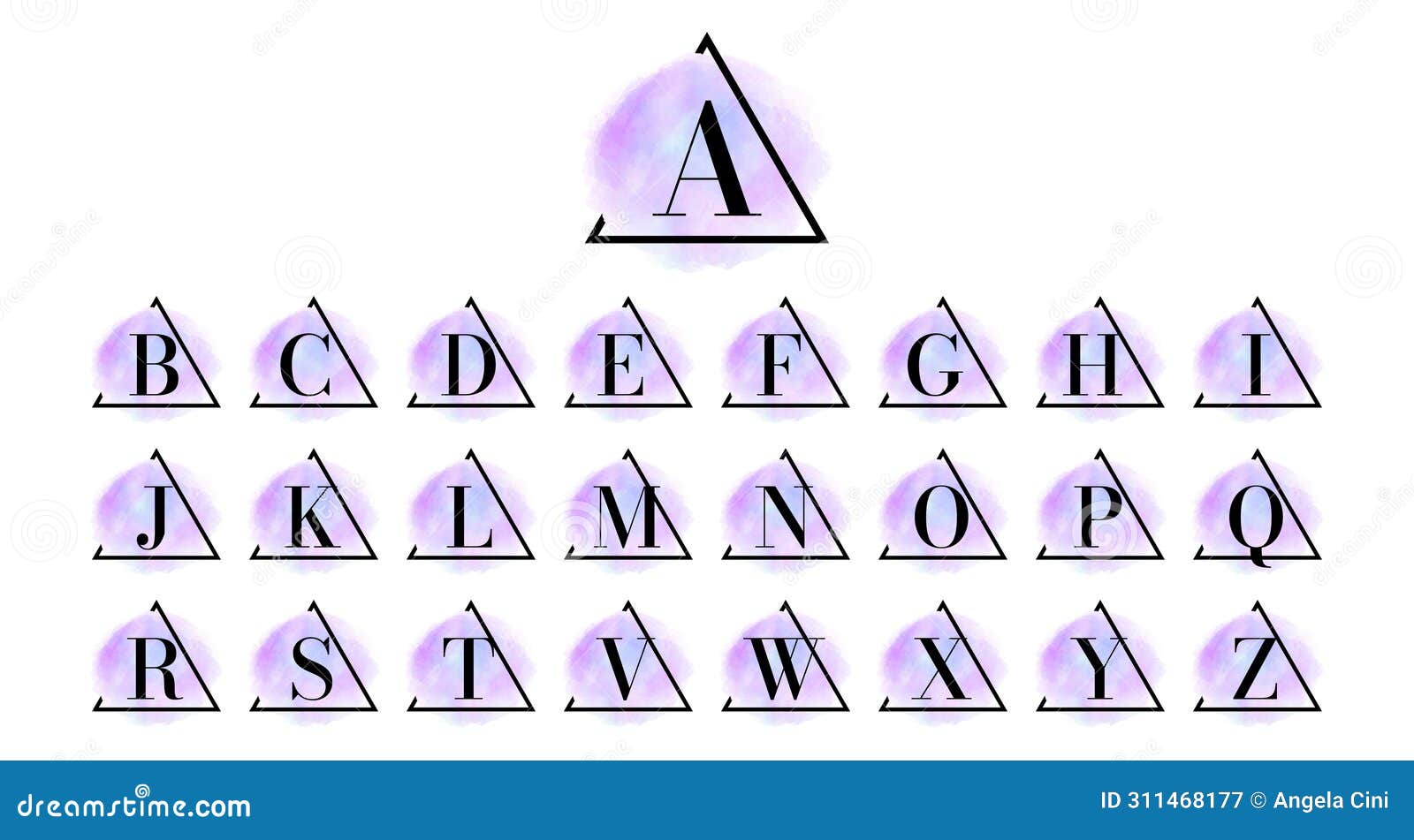 Initial Brand Logo Set in Watercolor Modern Style Stock Vector ...