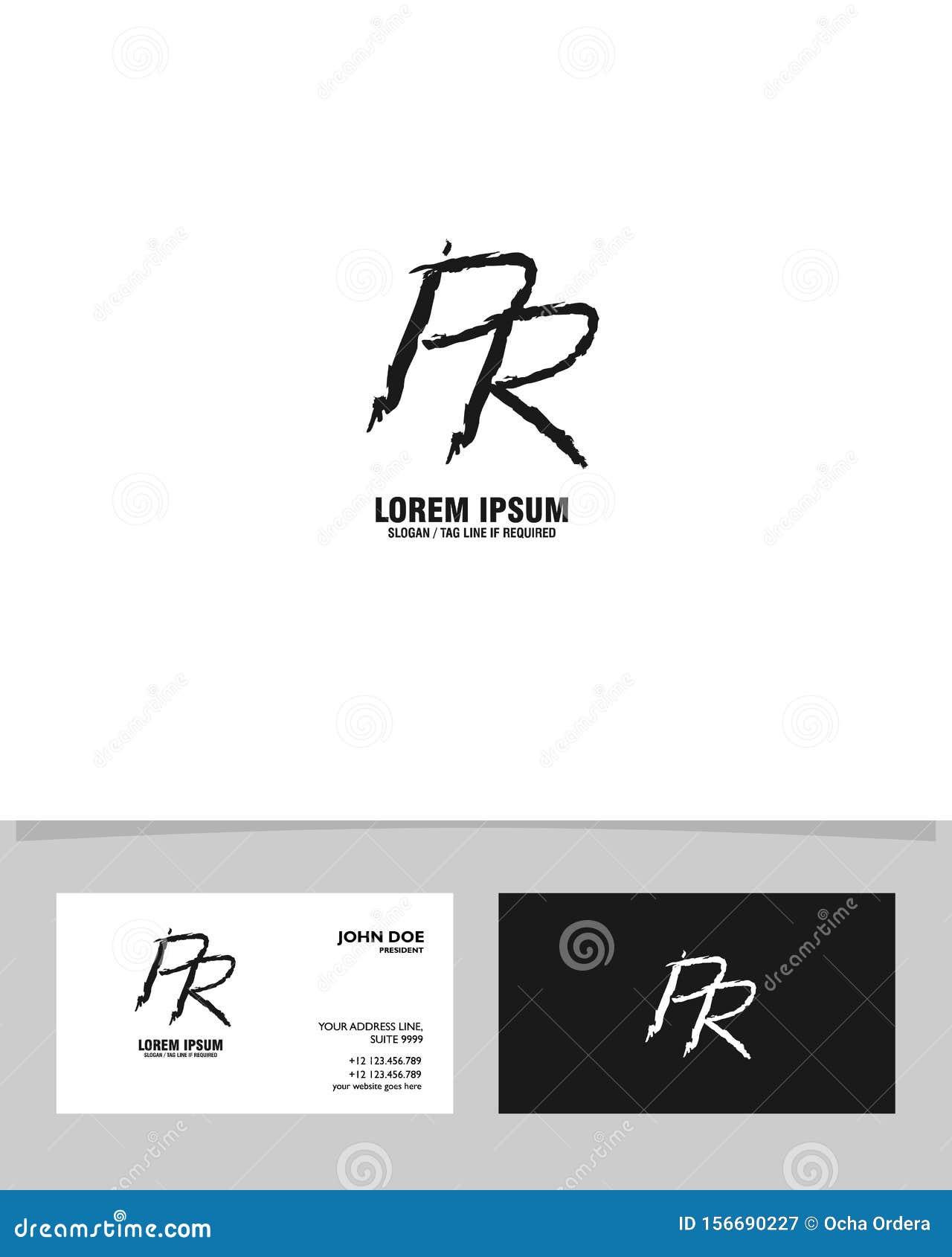 PR Initial Brush Logo Identity Vector Template. a Initial Logo Template ...