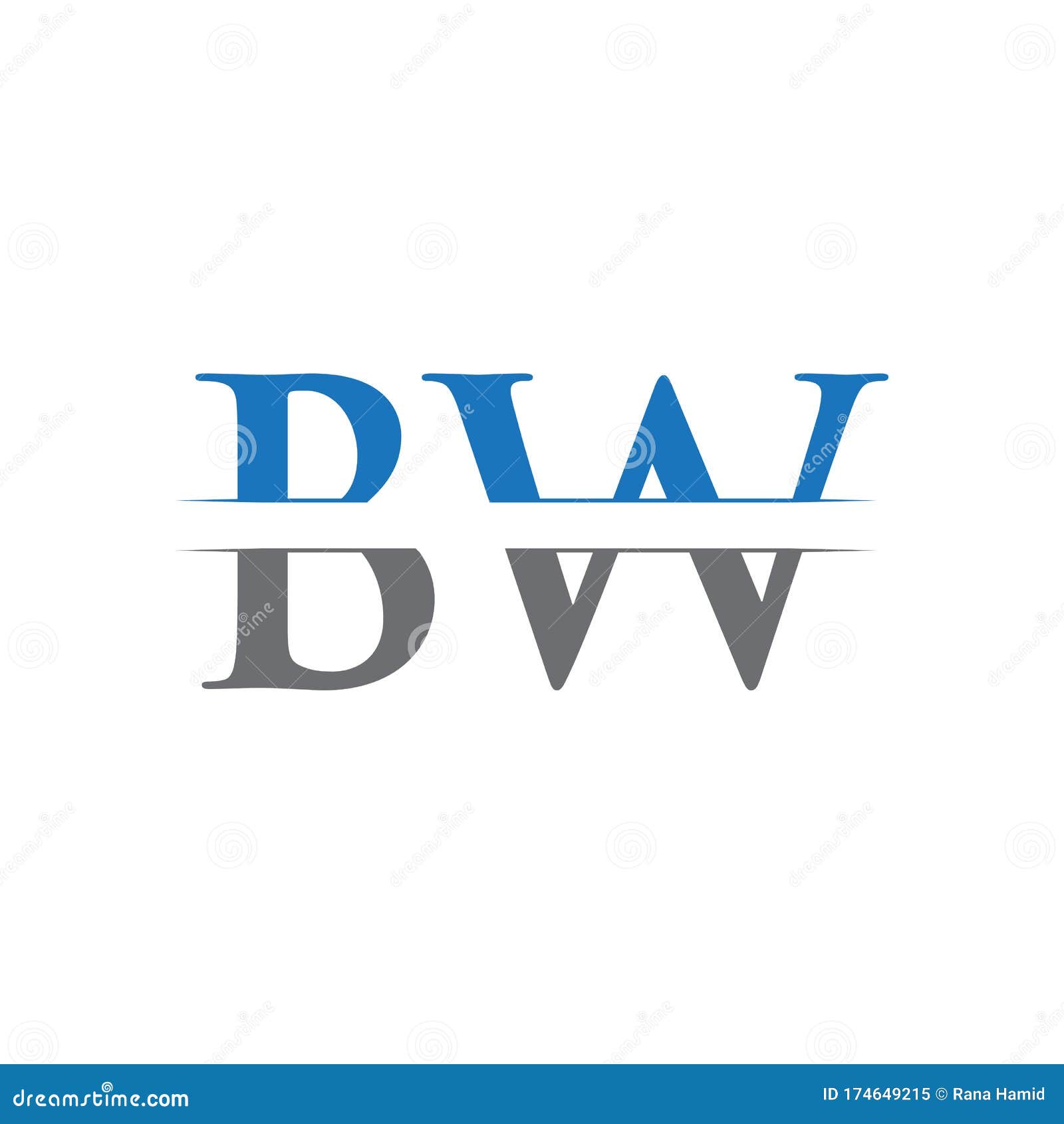 Initial BW Letter Logo with Creative Modern Business Typography Vector ...