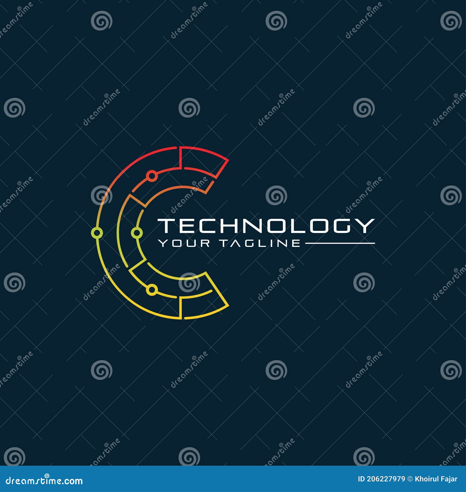 Initial C Letter Technology and Digital Abstract Dots Connection Logo ...