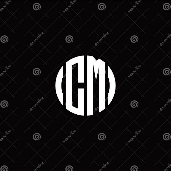 Initial C M Letter with Circle Style Logo Template Vector Stock Vector ...