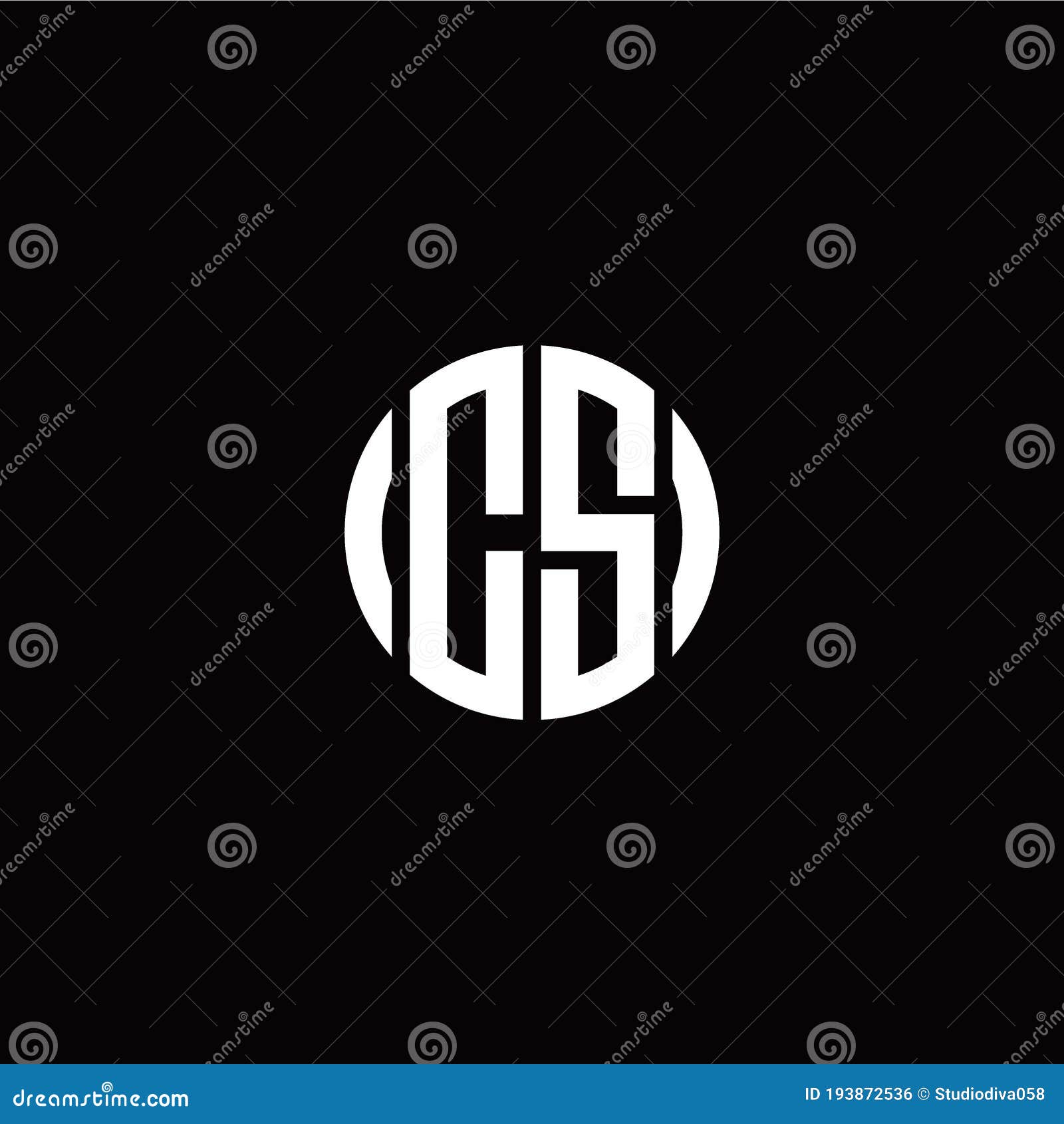 Initial C S Letter with Circle Style Logo Template Vector Stock Vector ...