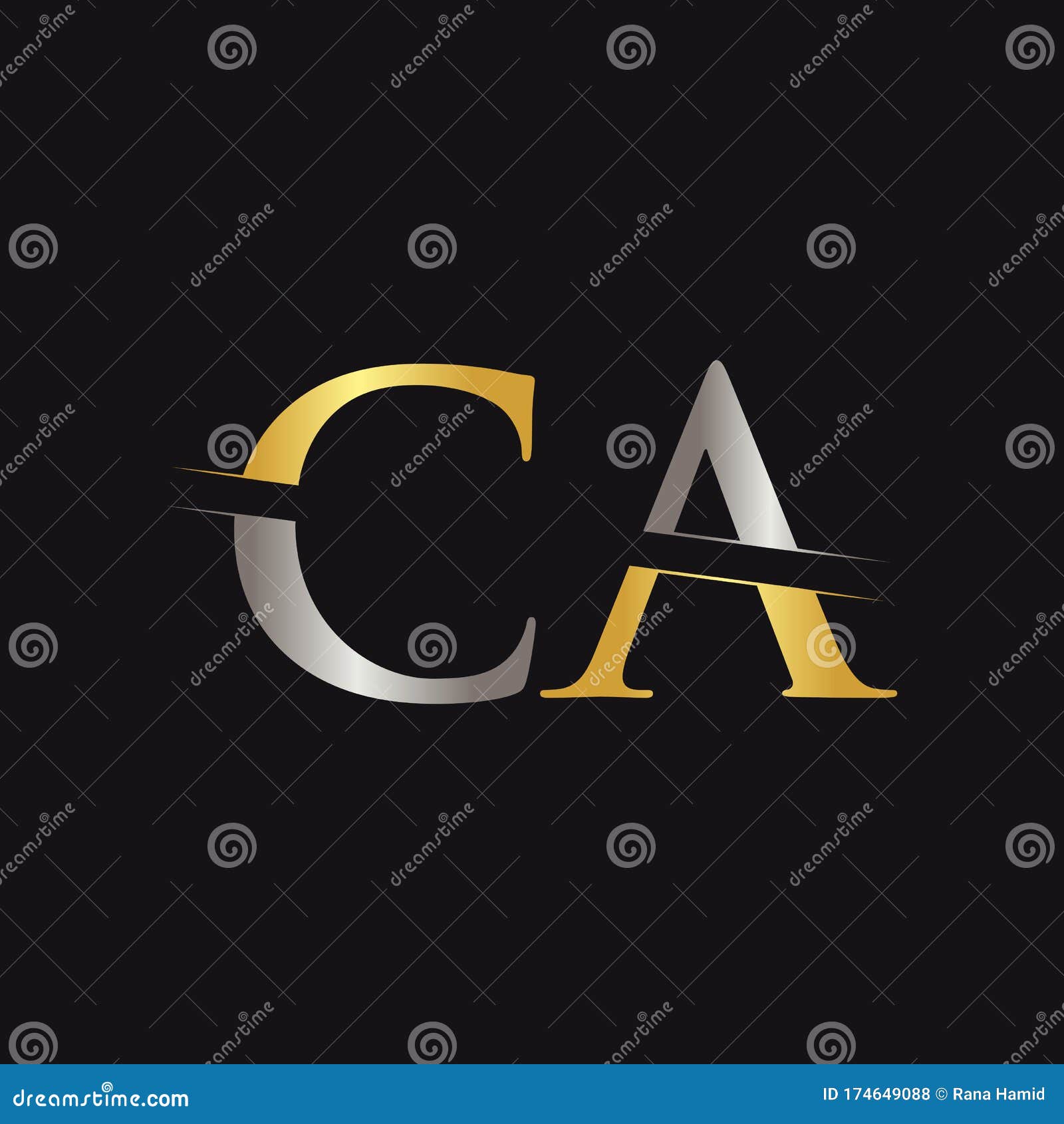 Initial CA Letter Logo with Creative Modern Business Typography Vector ...