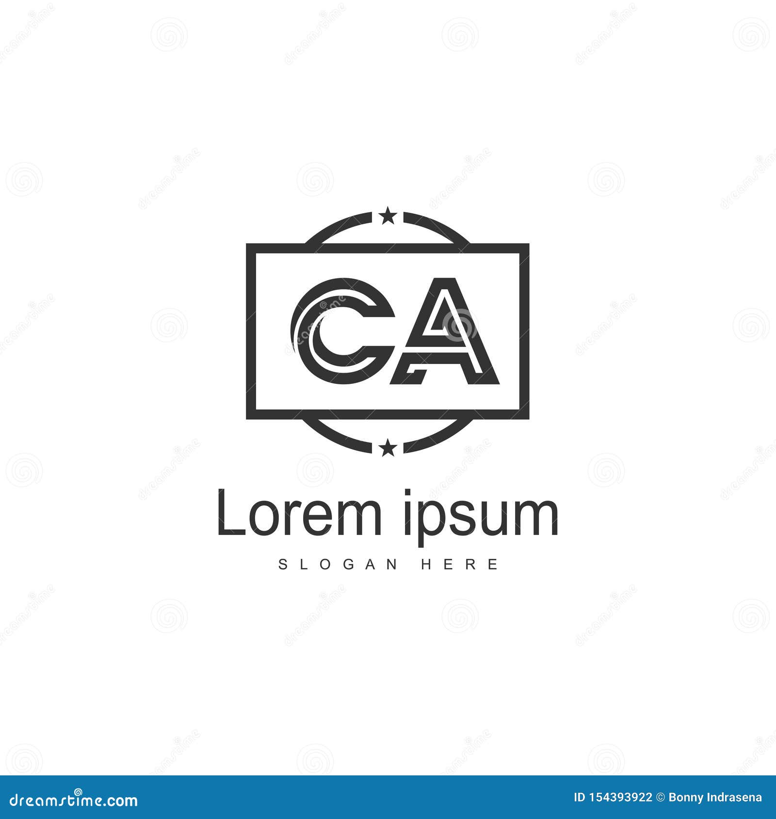Initial CA Logo Template with Modern Frame. Minimalist CA Letter Logo ...