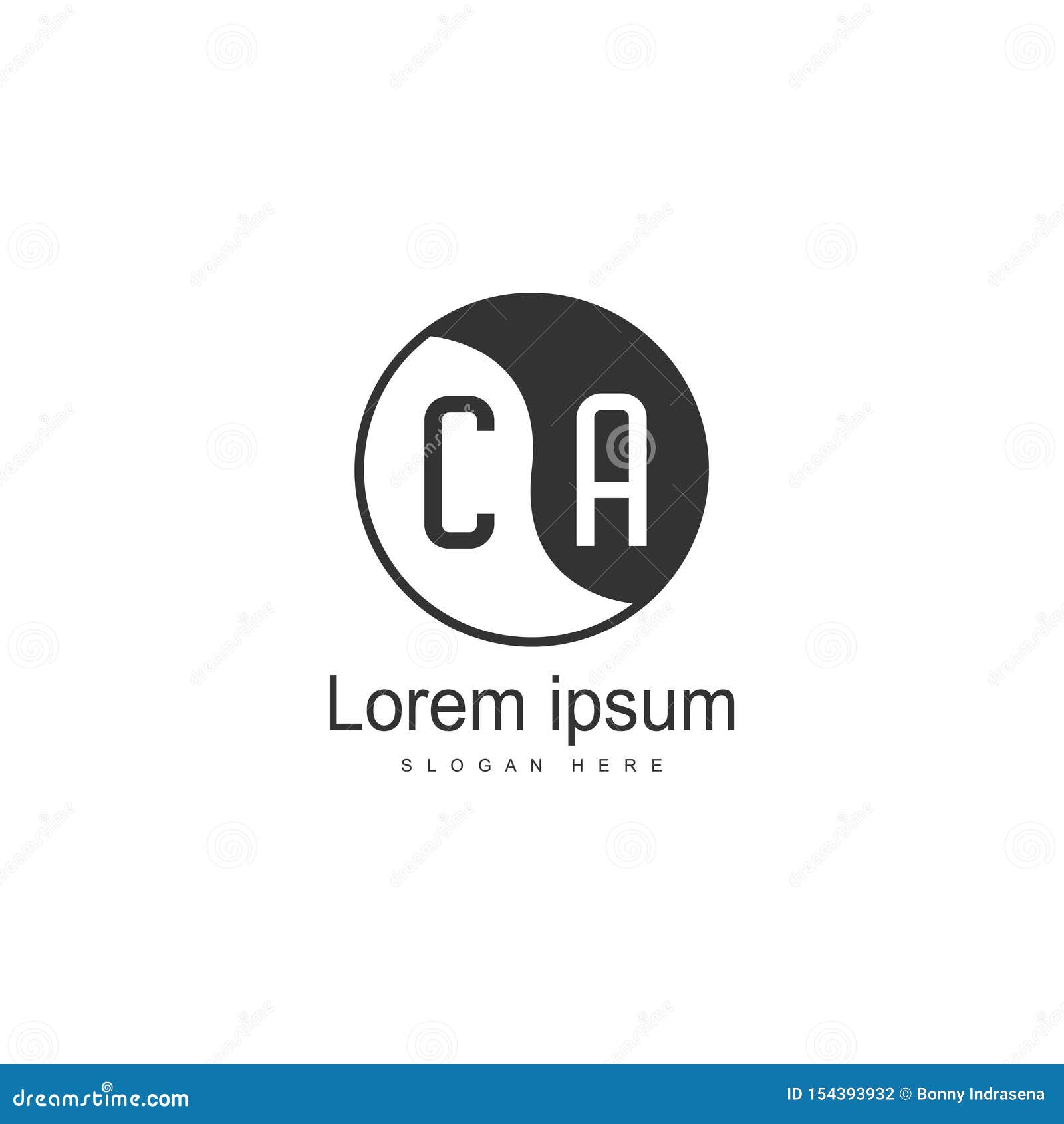Initial CA Logo Template with Modern Frame. Minimalist CA Letter Logo ...
