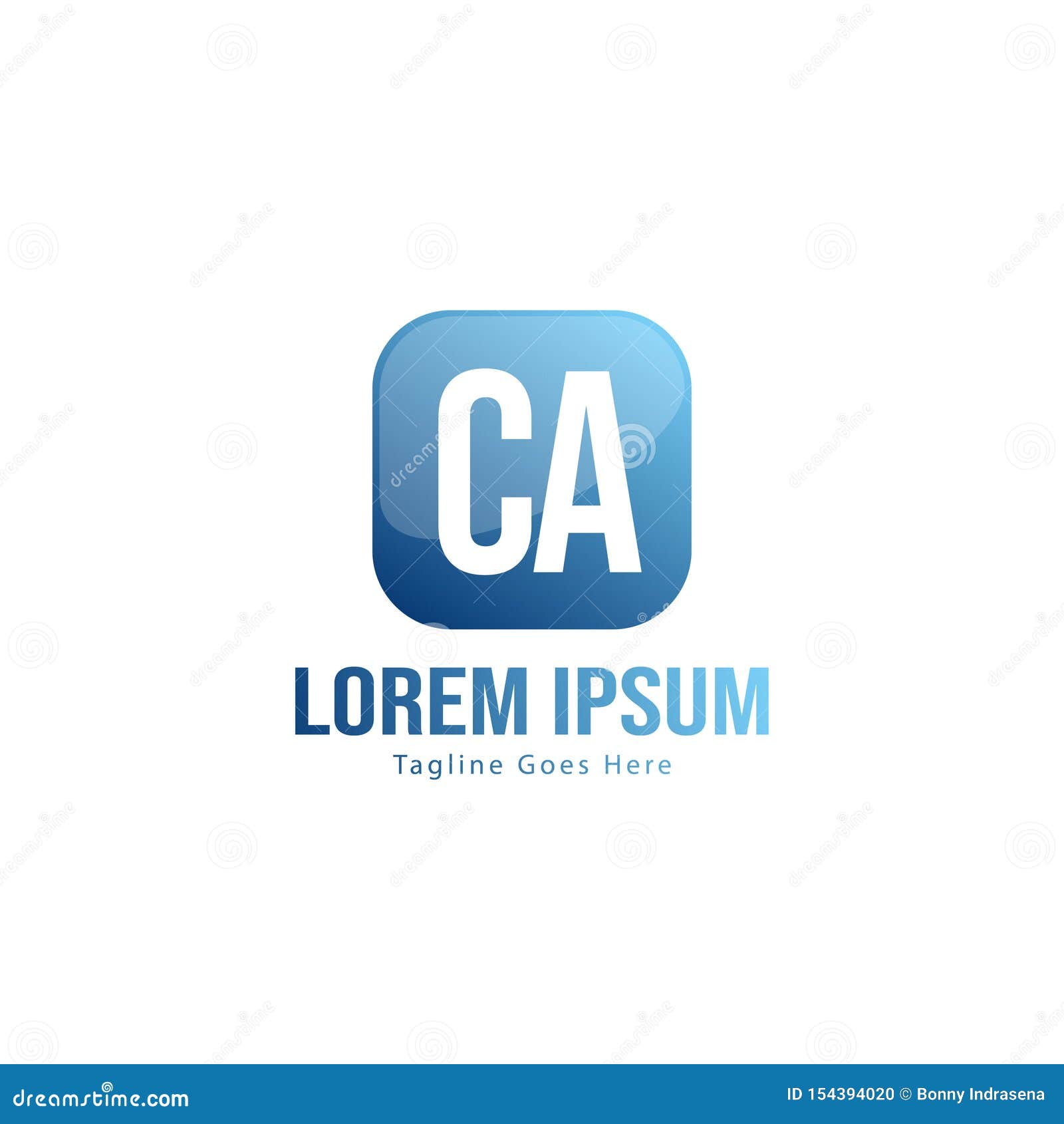 Initial CA Logo Template with Modern Frame. Minimalist CA Letter Logo ...