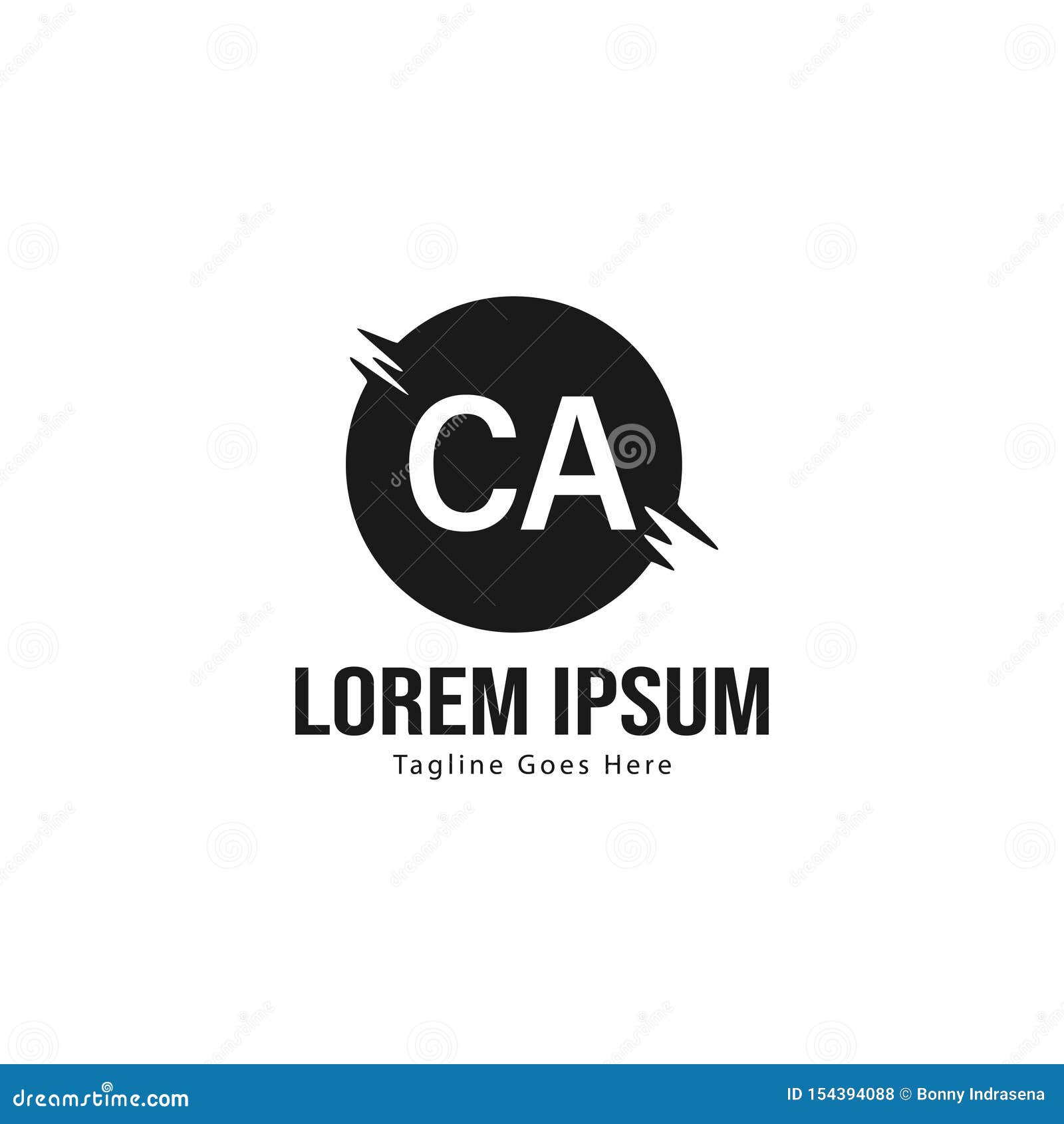 Initial CA Logo Template with Modern Frame. Minimalist CA Letter Logo ...