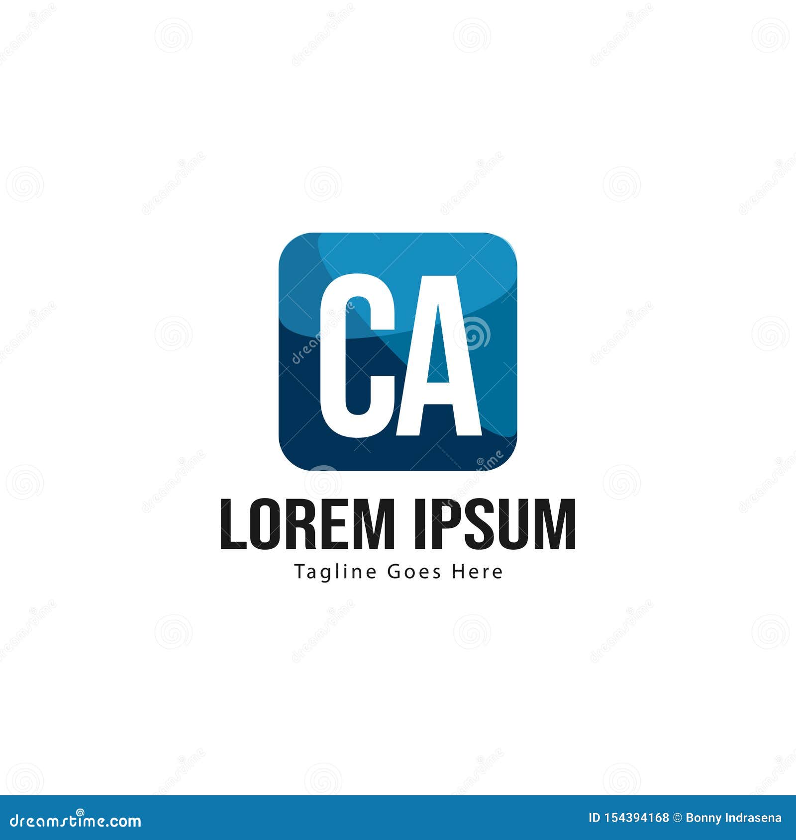 Initial CA Logo Template with Modern Frame. Minimalist CA Letter Logo ...