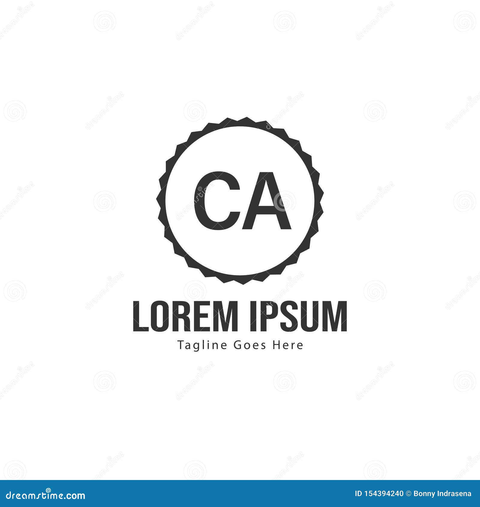Initial CA Logo Template with Modern Frame. Minimalist CA Letter Logo ...