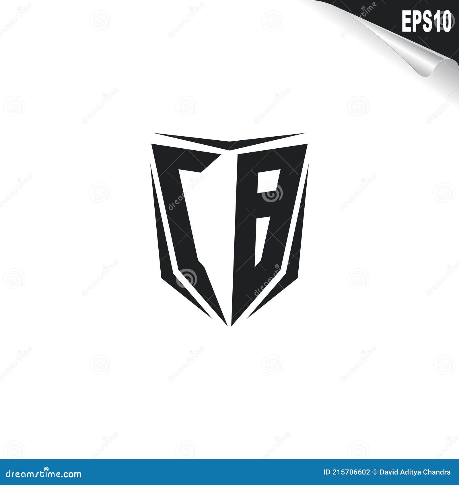 Initial CB Logo Design with Shield Style, Logo Business Branding Stock ...