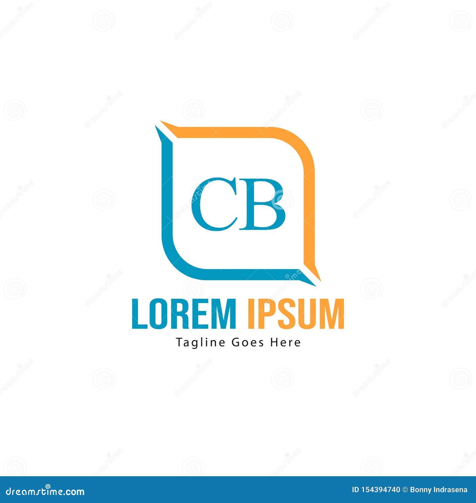 Initial CB Logo Template with Modern Frame. Minimalist CB Letter Logo ...