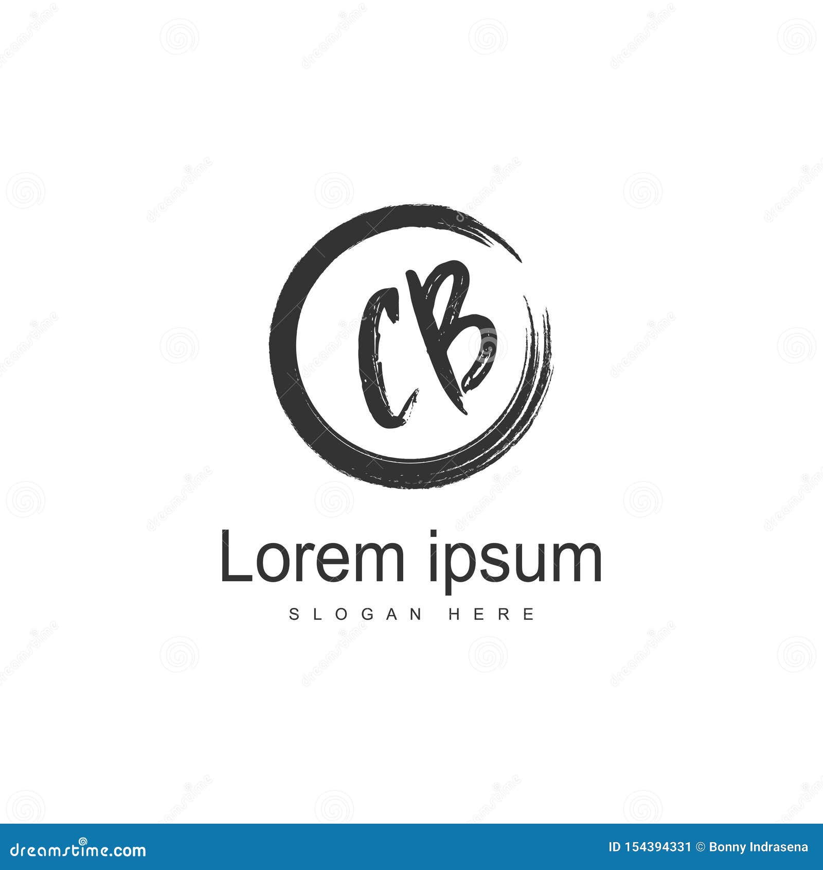 Initial CB Logo Template with Modern Frame. Minimalist CB Letter Logo ...