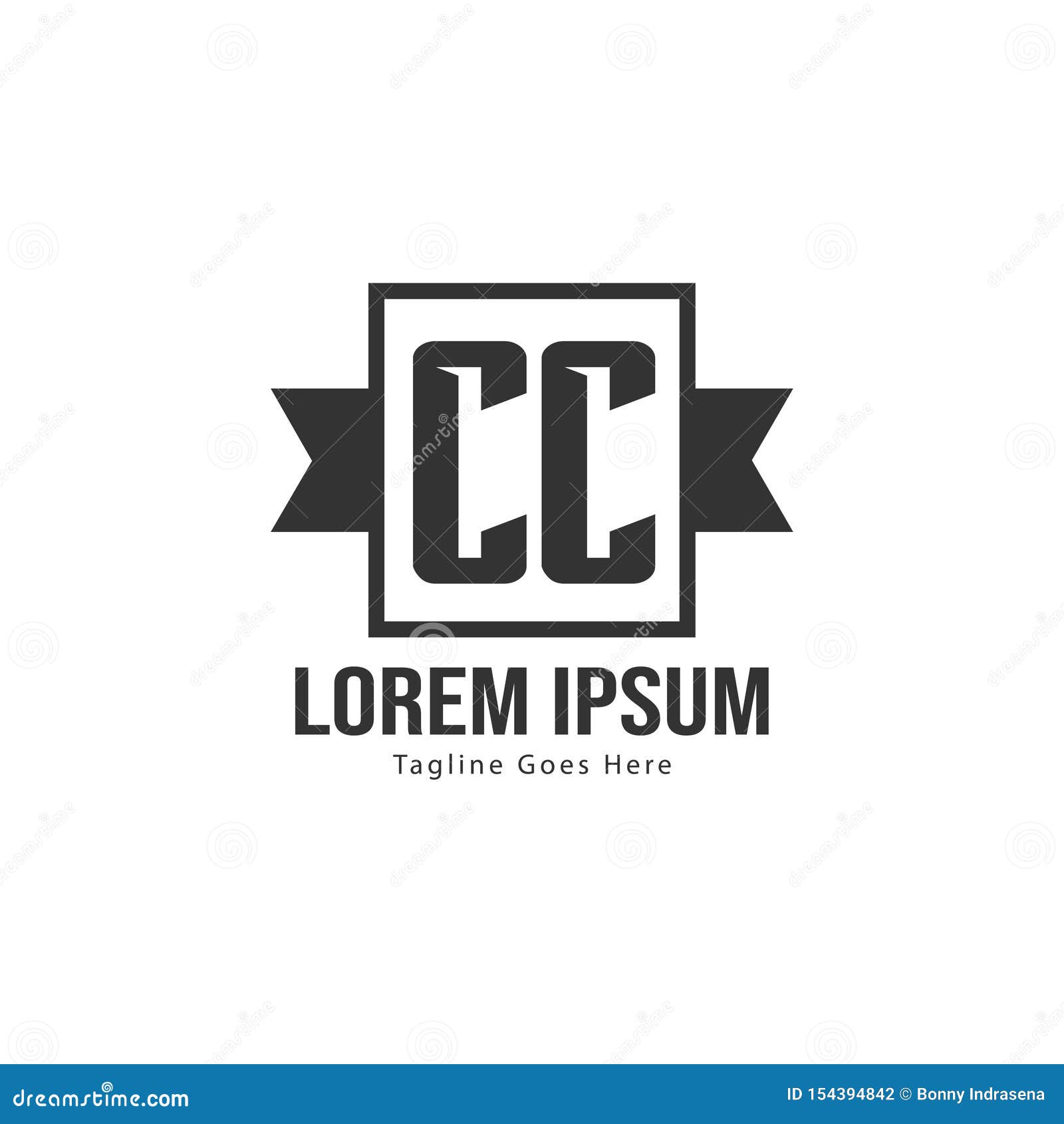 Initial CC Logo Template with Modern Frame. Minimalist CC Letter Logo ...