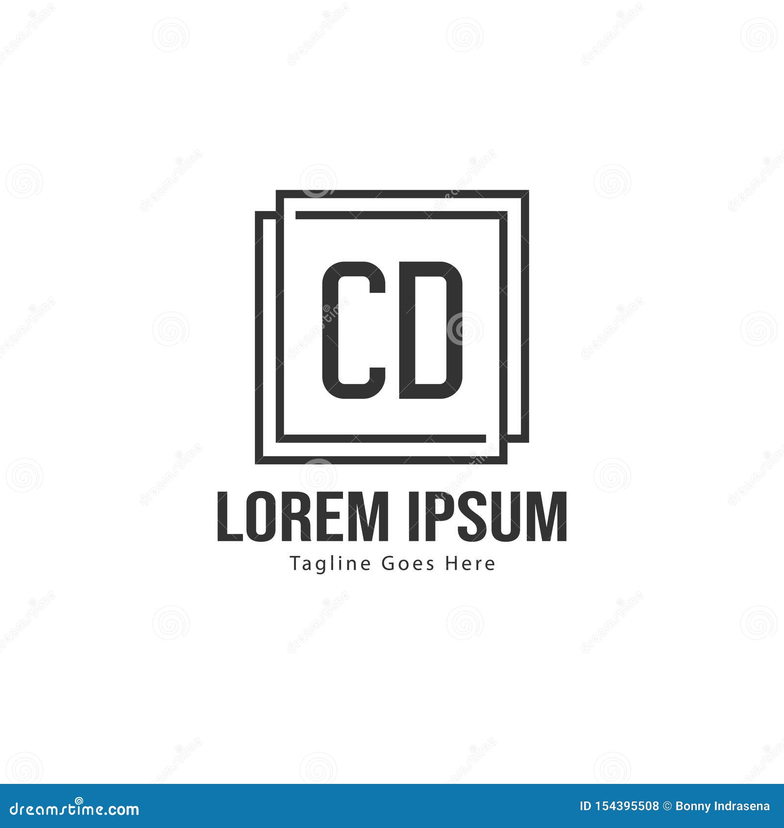 Initial CD Logo Template with Modern Frame. Minimalist CD Letter Logo ...
